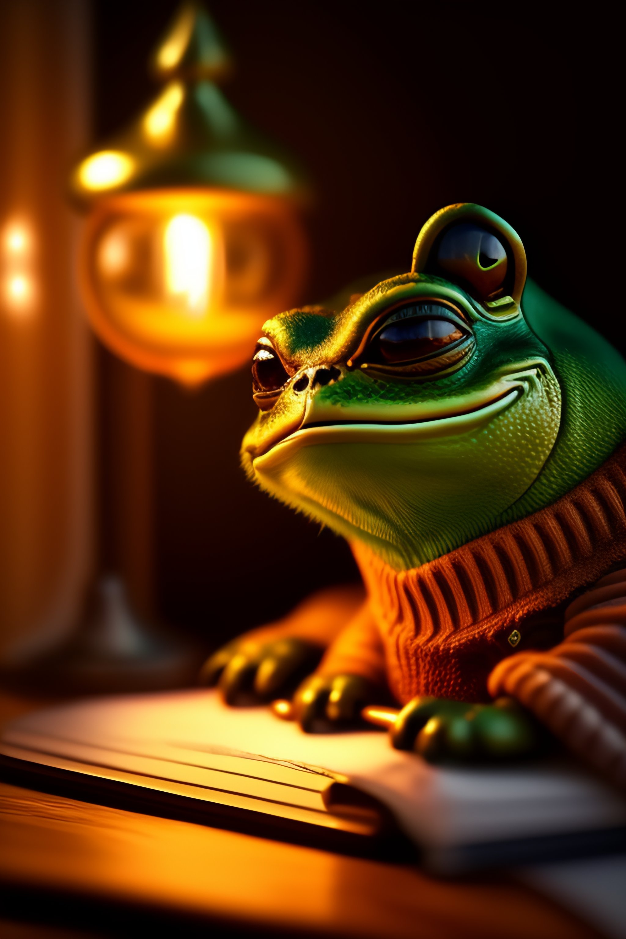 Lexica - An exhausted pepe the frog commiting tax fraud, paperwork ...