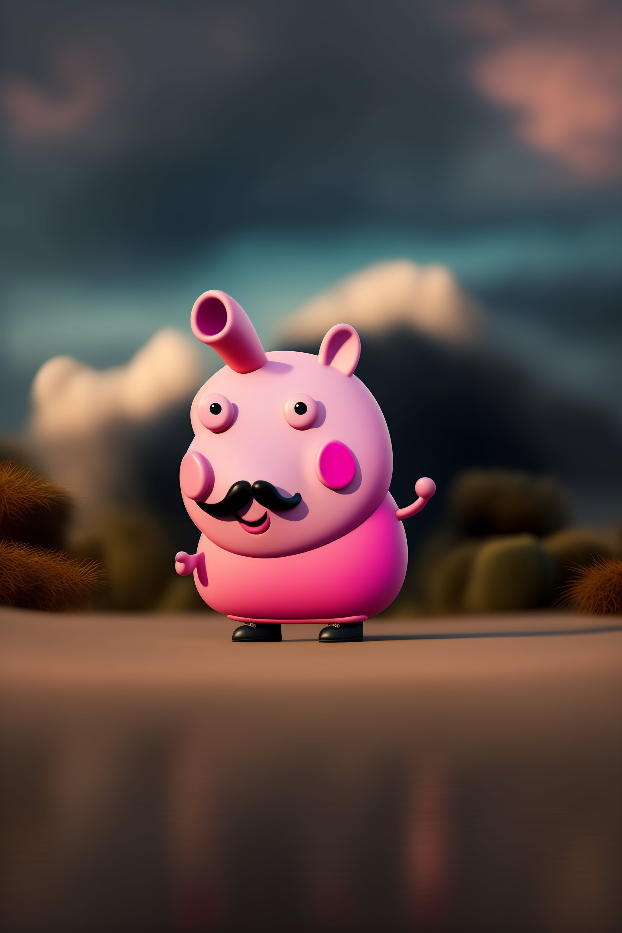 Lexica - Peppa pig with moustache