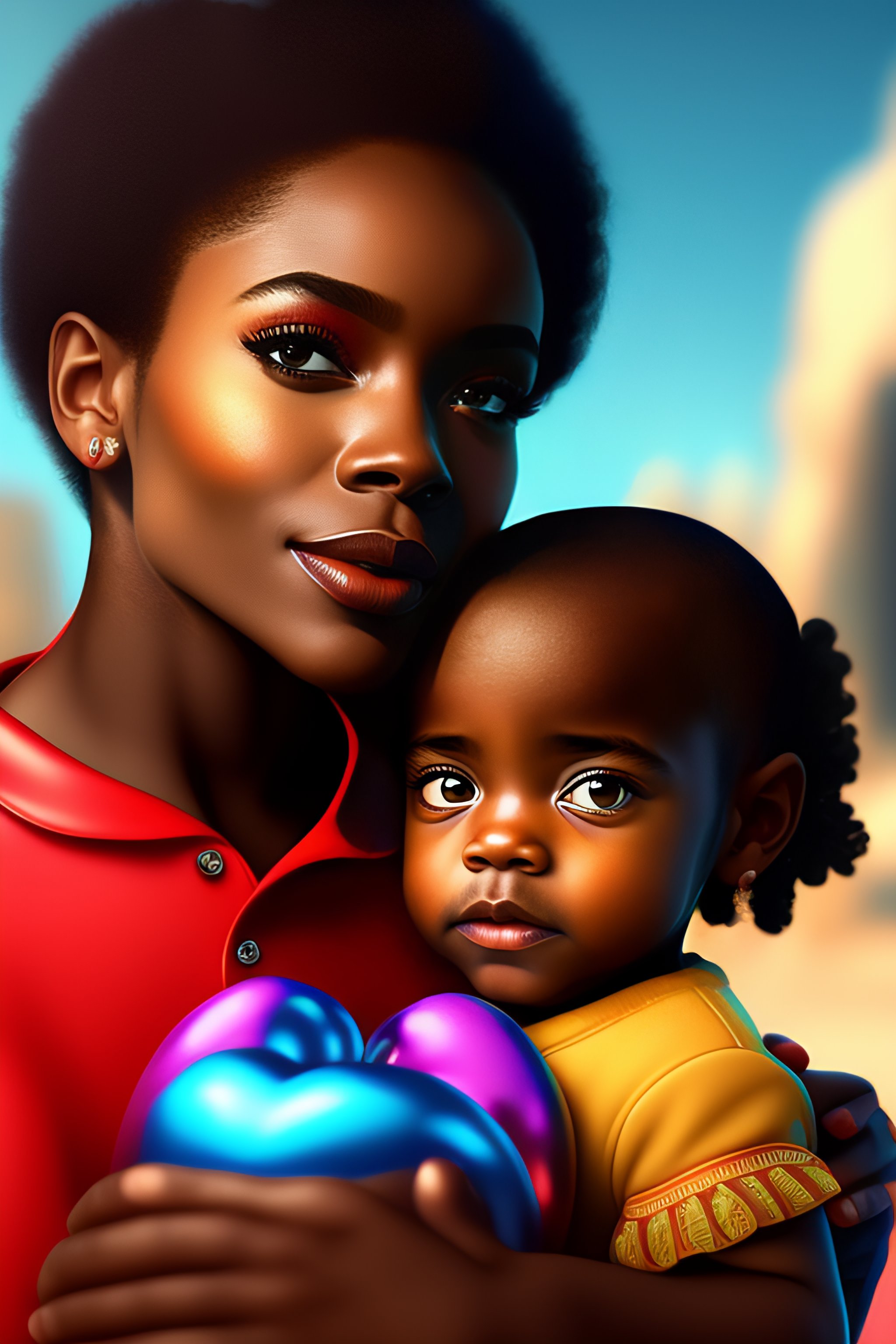 Lexica - 4k cartoon, black people, valentines