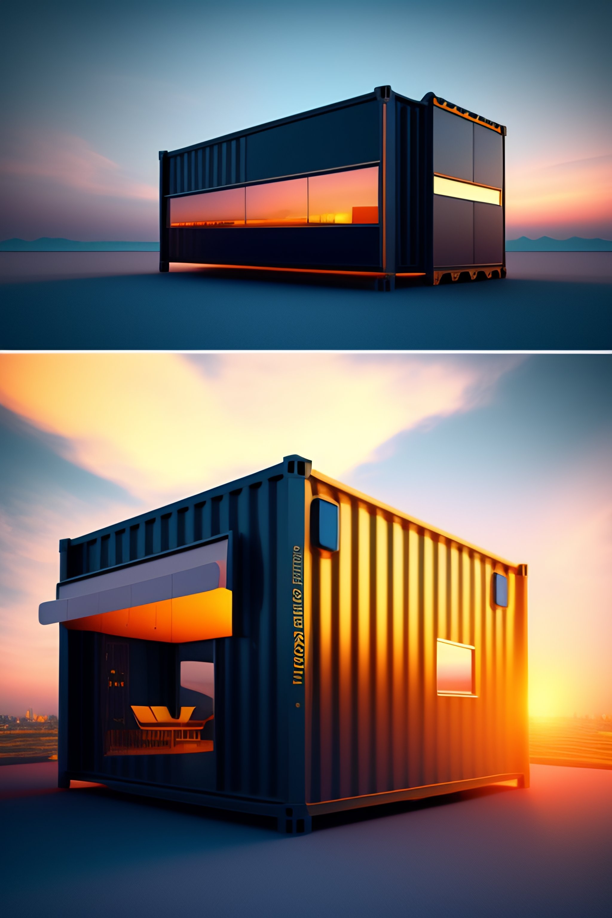 Lexica - 3D container luxury home with a dancefloor and party on roof ...