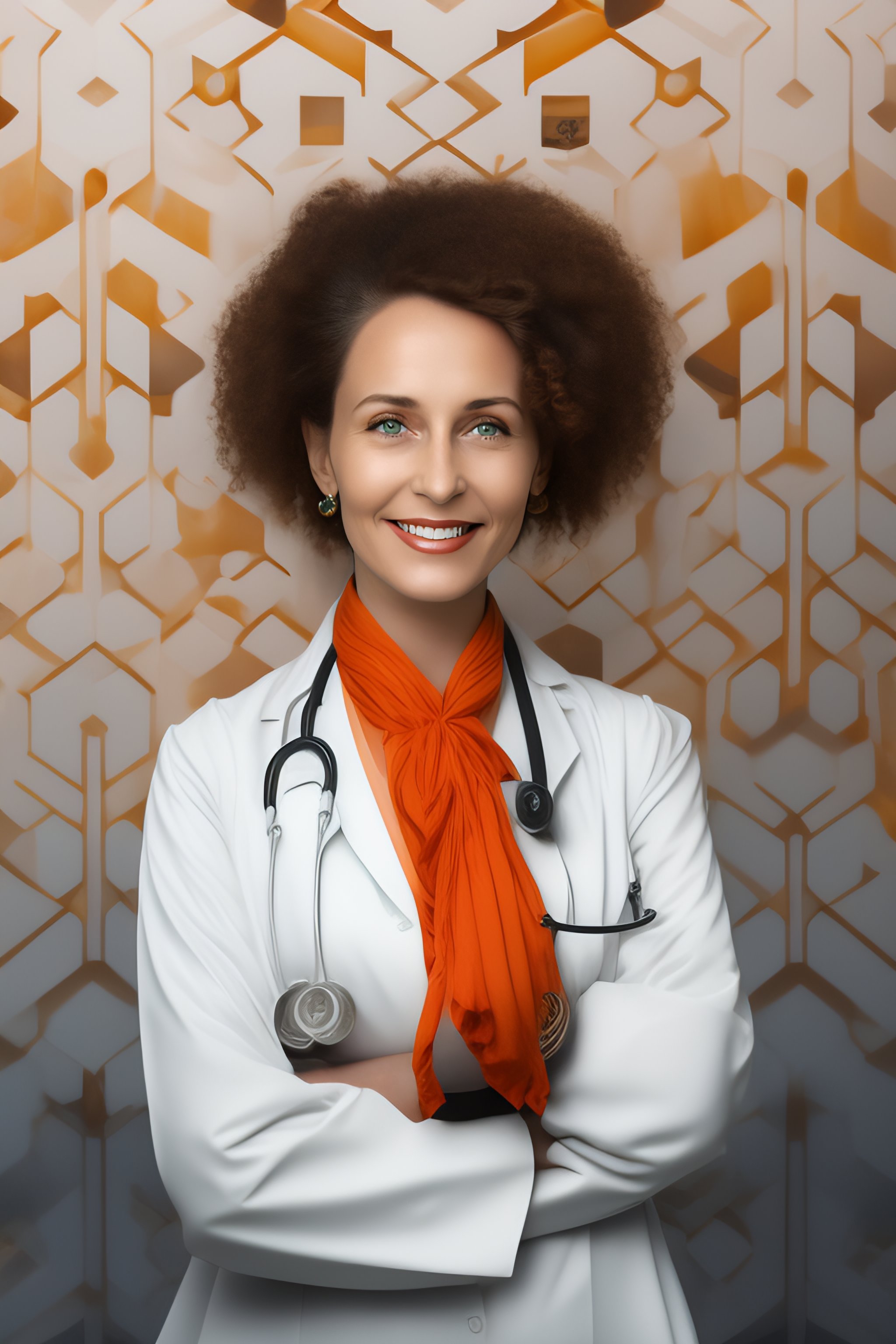 Lexica - Happy Ukrainian woman doctor on white background
