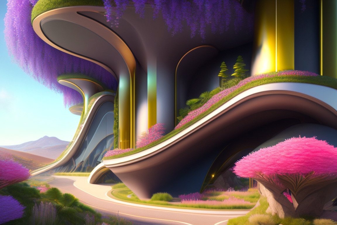 Lexica - Futuristic landscape: extremely complex intersecting multi ...