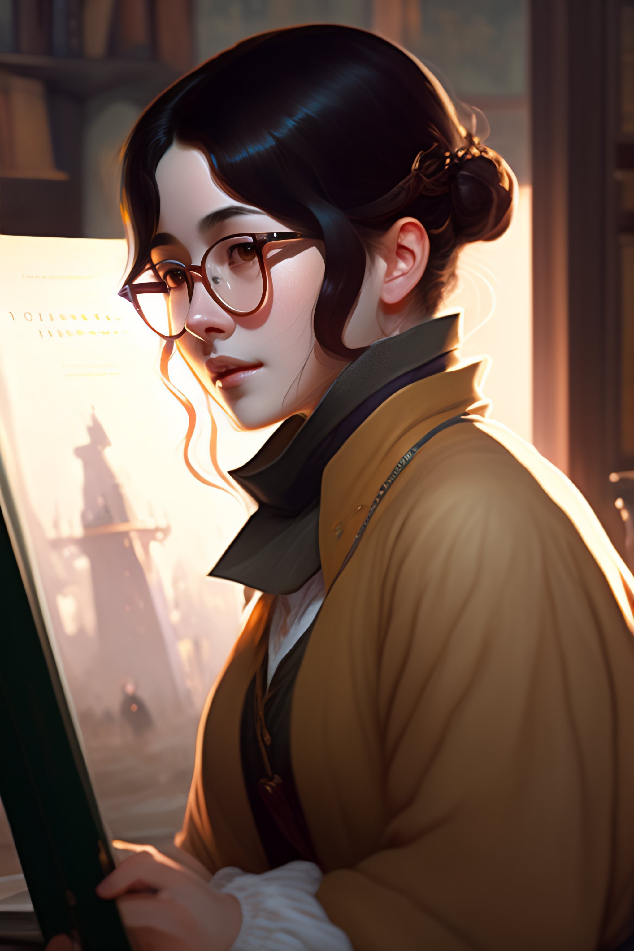 Lexica - (((((freckles))))) wearing spectacles Renaissance reporter ...