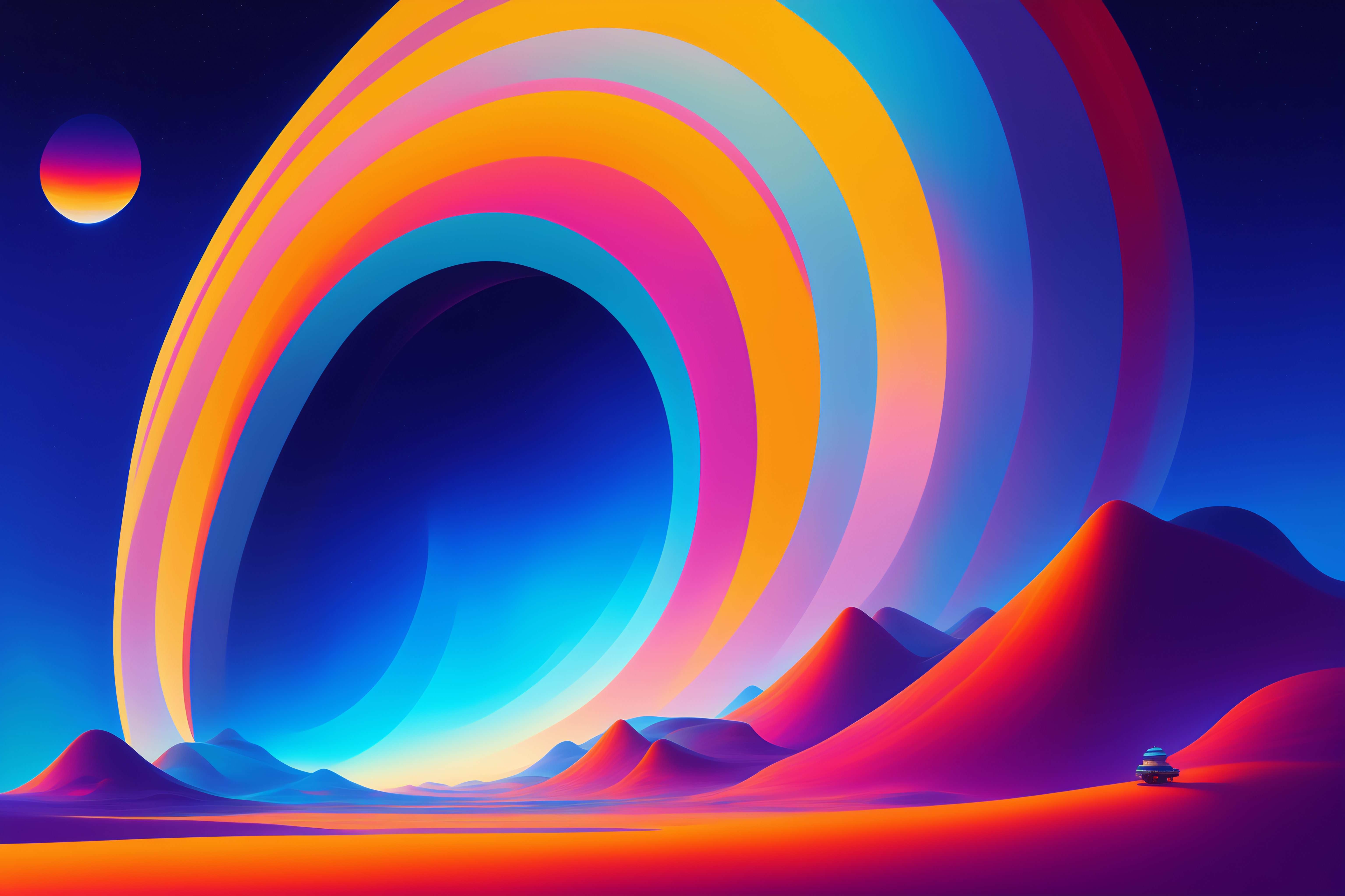 Lexica - James Gilleard illustration, swirly sci-fi blue alien ...