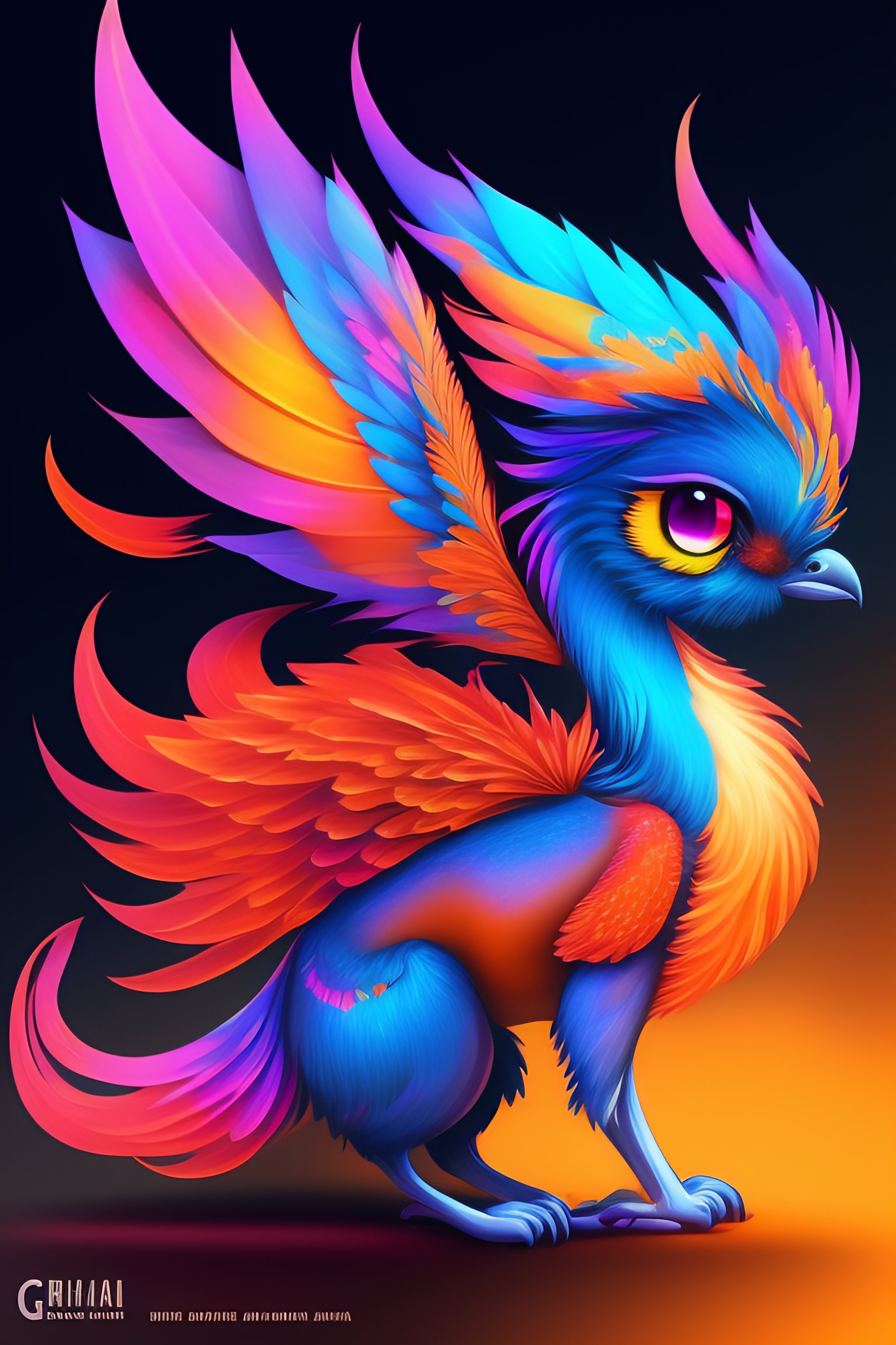 Lexica - A cerulean phoenix, in the style of chibi anime.