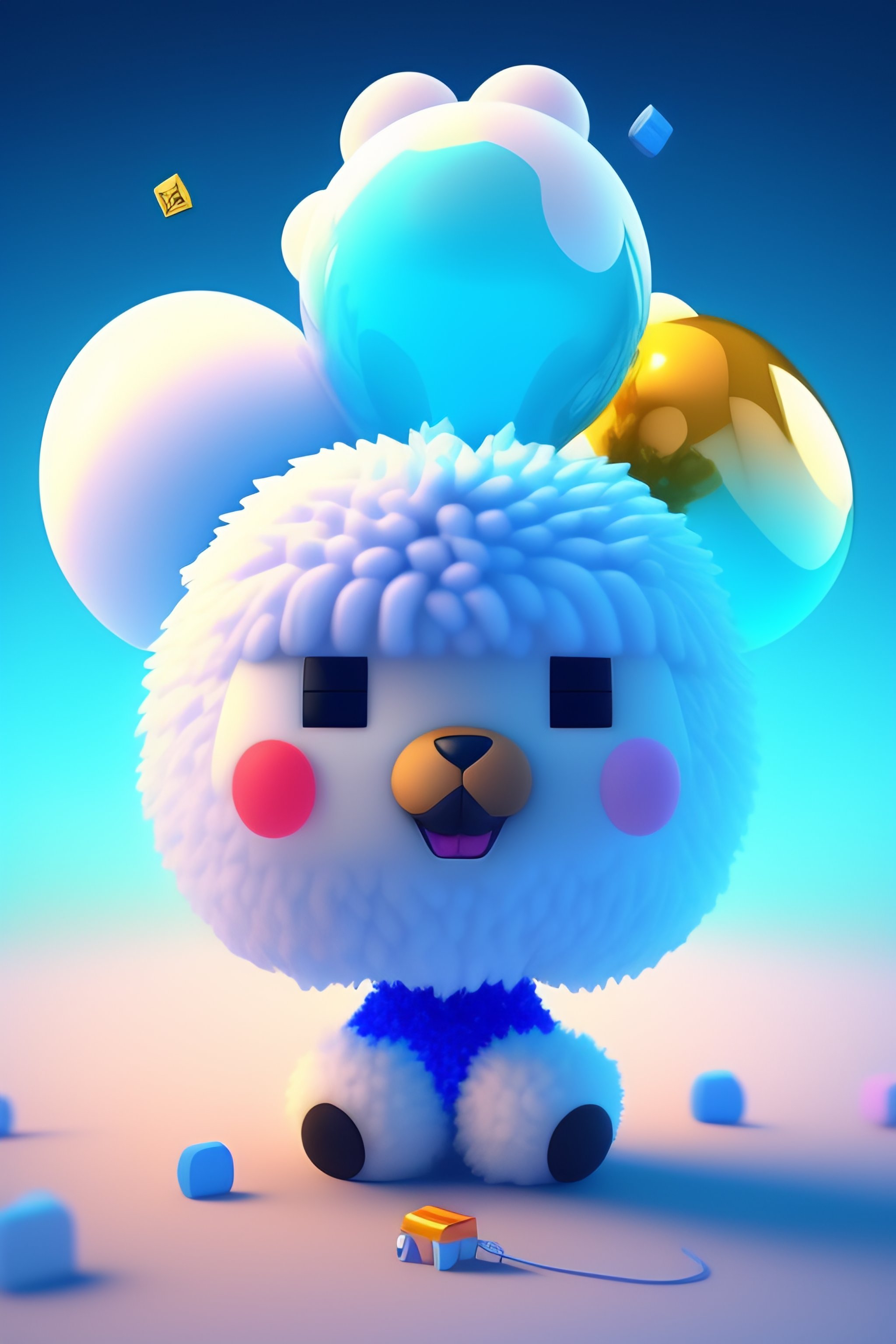 Lexica - CUTE AND ADORABLE CARTOON FLUFFY MINECRAFT, BIRTHDAY, BLUE ...