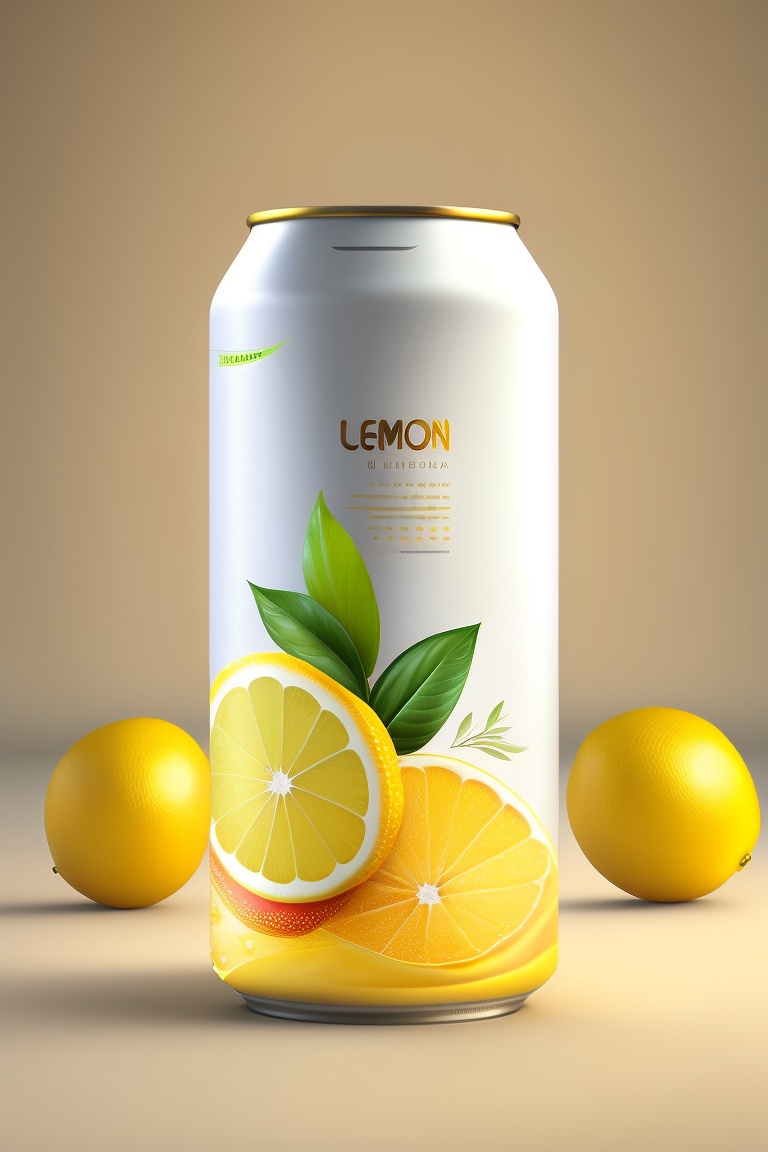 Lexica - Beverage can, drink with lemon, lemon pattern, 8k, realistic ...
