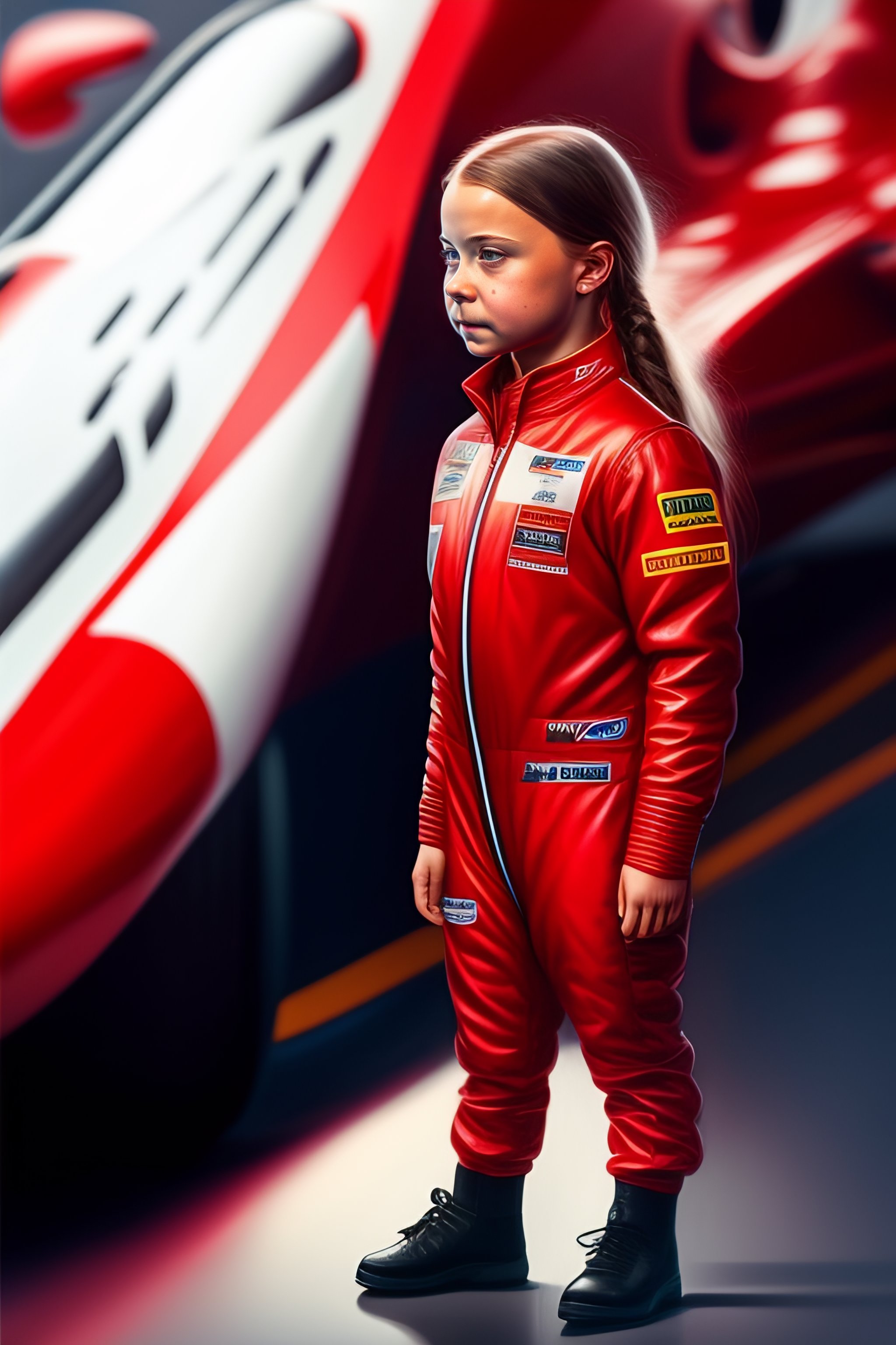 Lexica - Greta thunberg as a Formula 1 professional, Full body view ...
