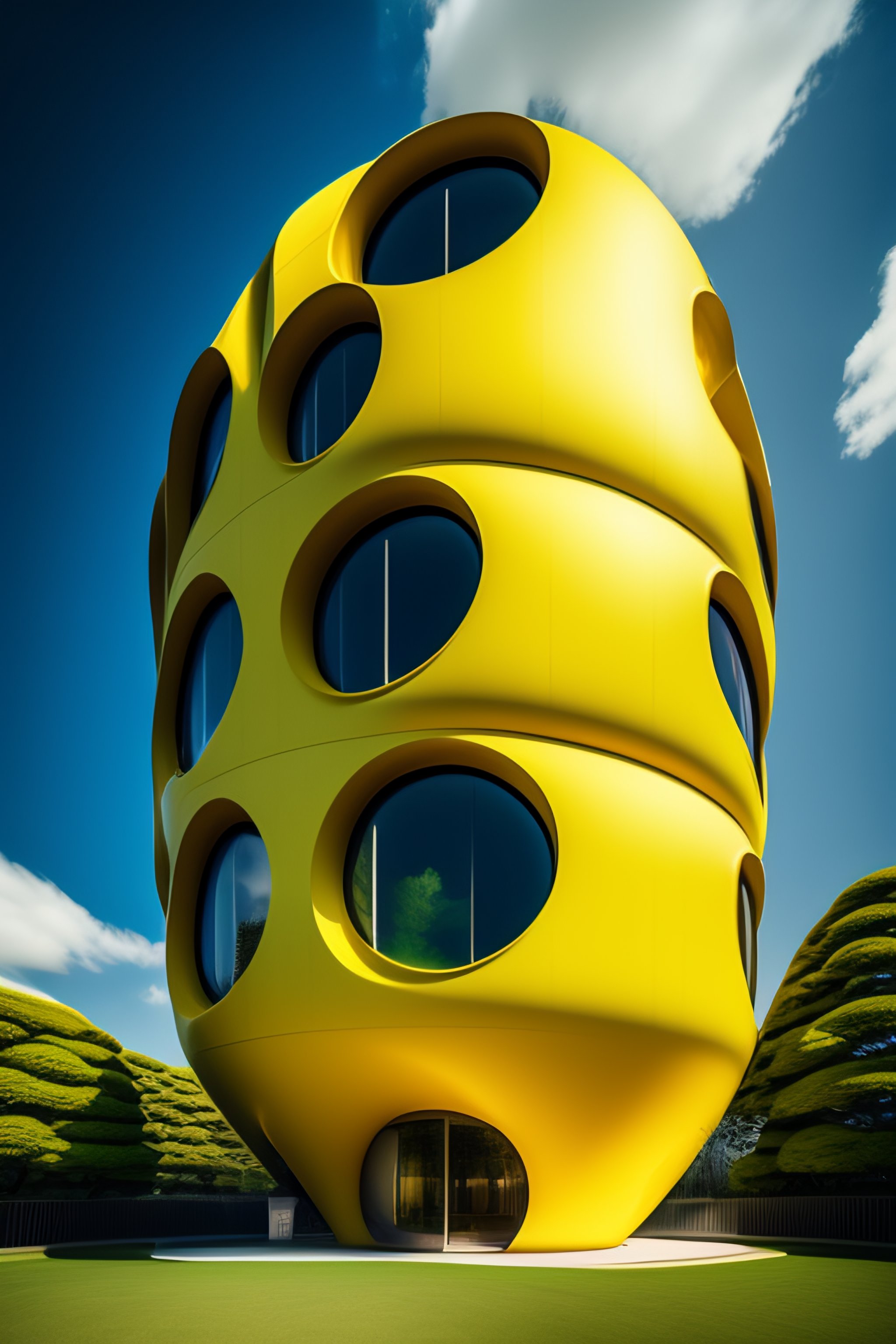 Lexica - YELLOW ORGANIC FUTURISTIC SHAPED BUILDING IN TOKYO