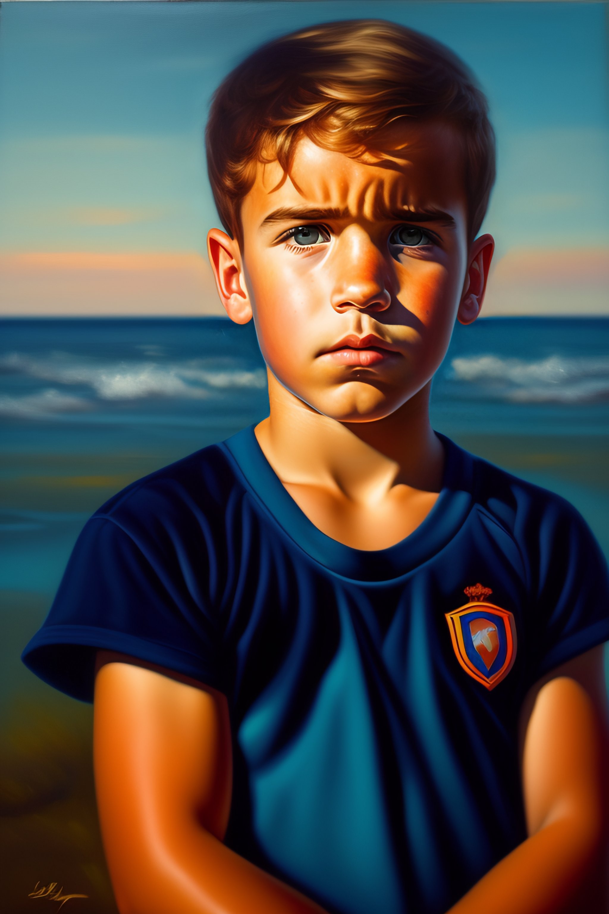 Lexica - Oil painting of rich and sad kid