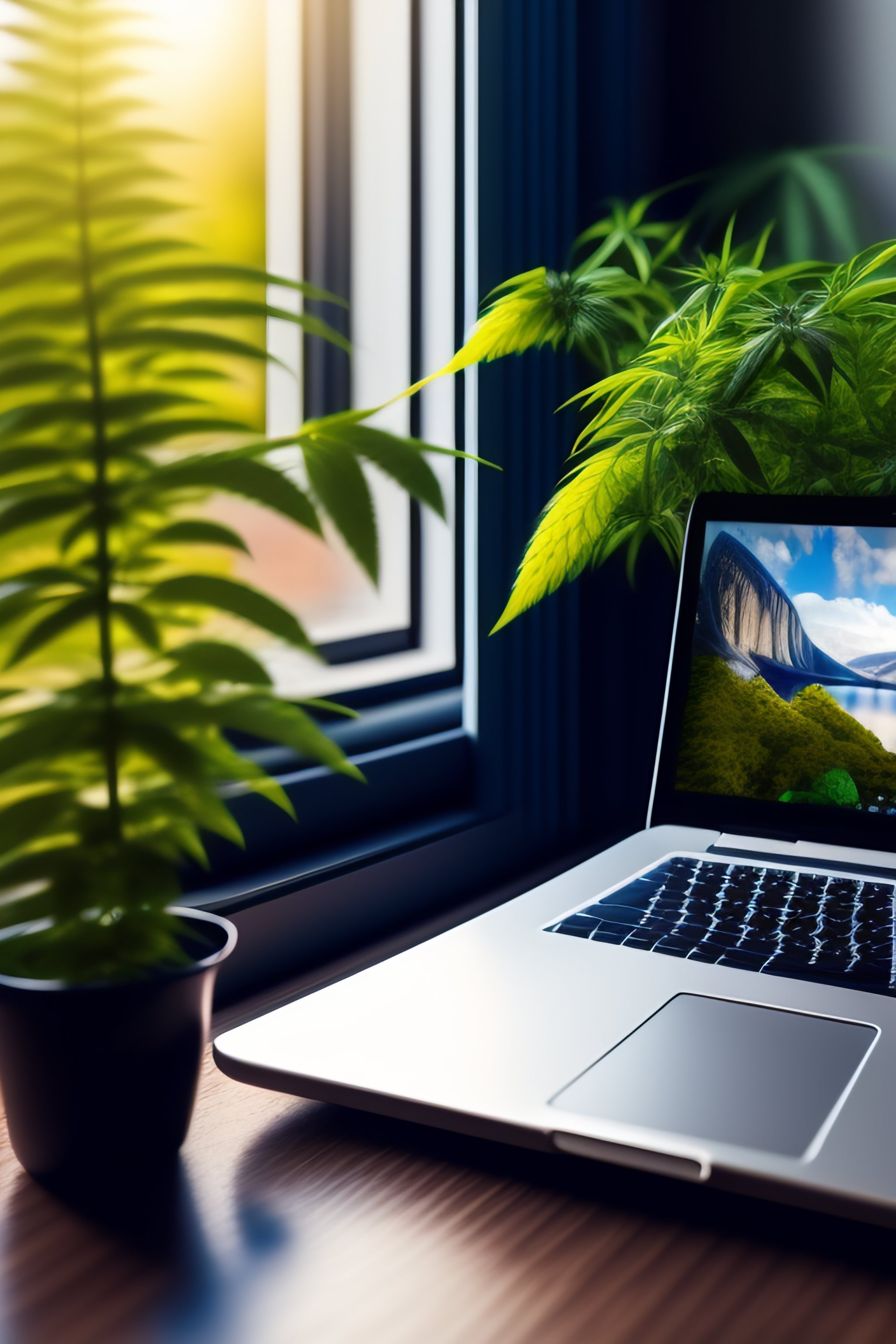 Lexica - Detailed photo of email marketing laptop sitting on a desk ...
