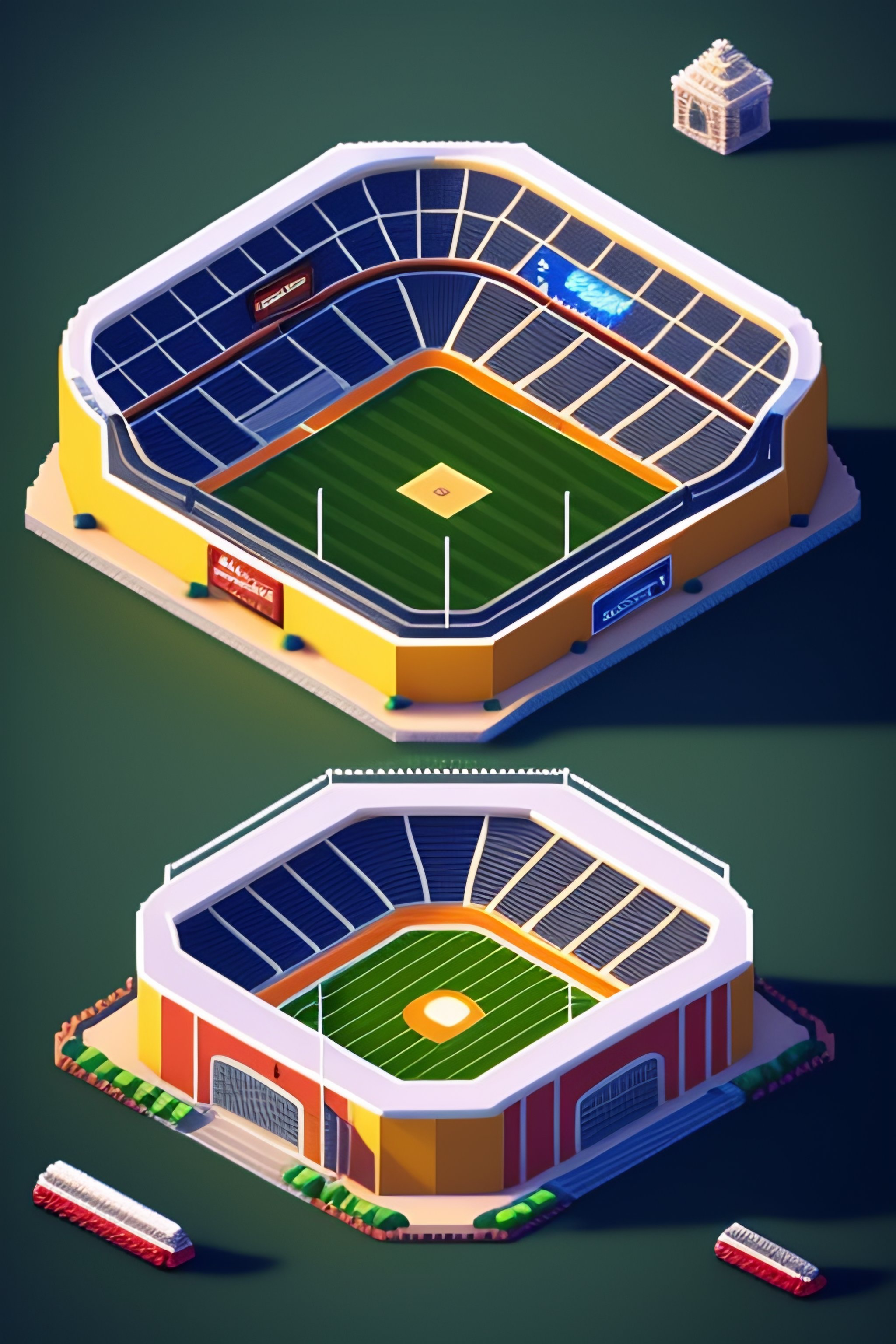 Lexica - Stadium design, hyper-realistic rendering, isometric pixelart ...