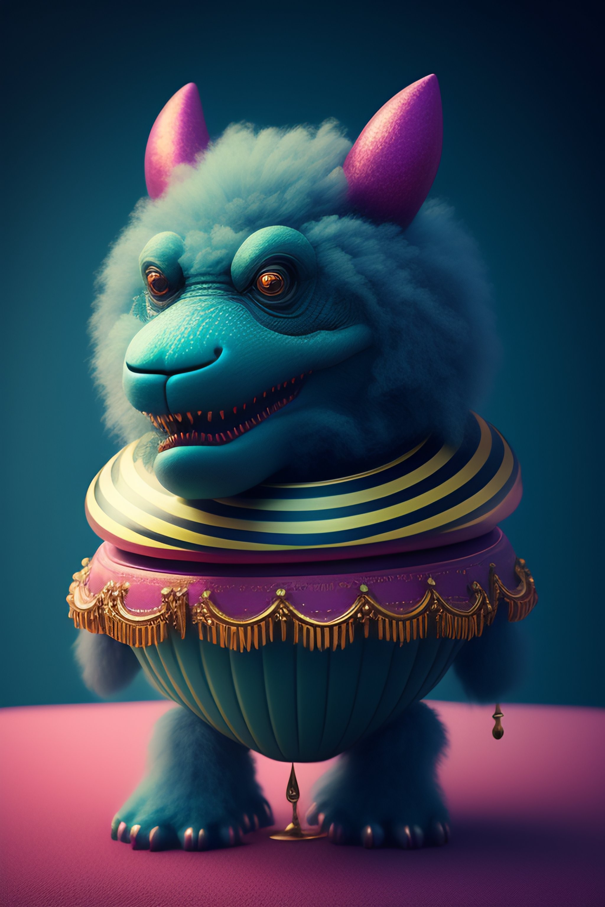 Lexica - Circus vintage ,monster,alien ,CGI,C4D