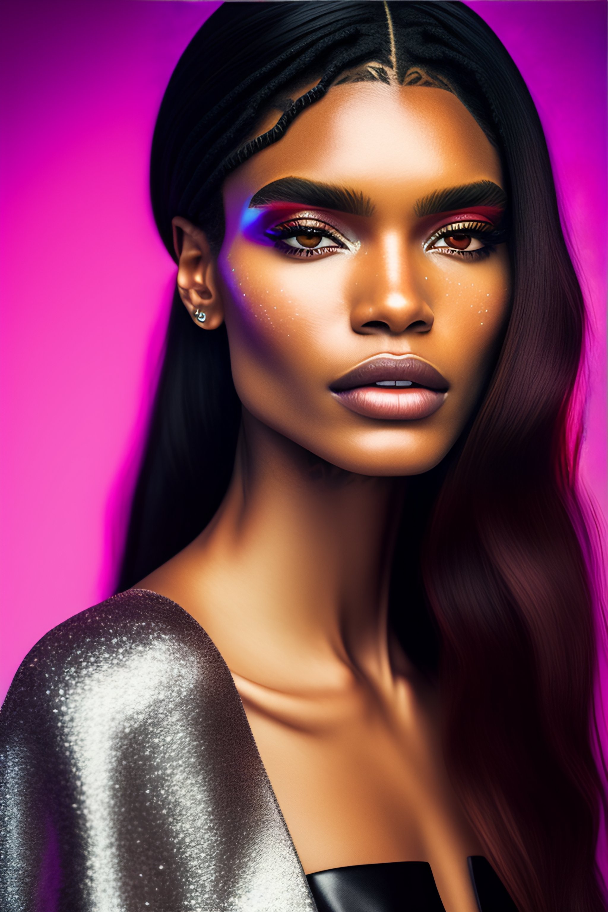 Lexica - A photo close-up of a beautiful long haired woman with light ...