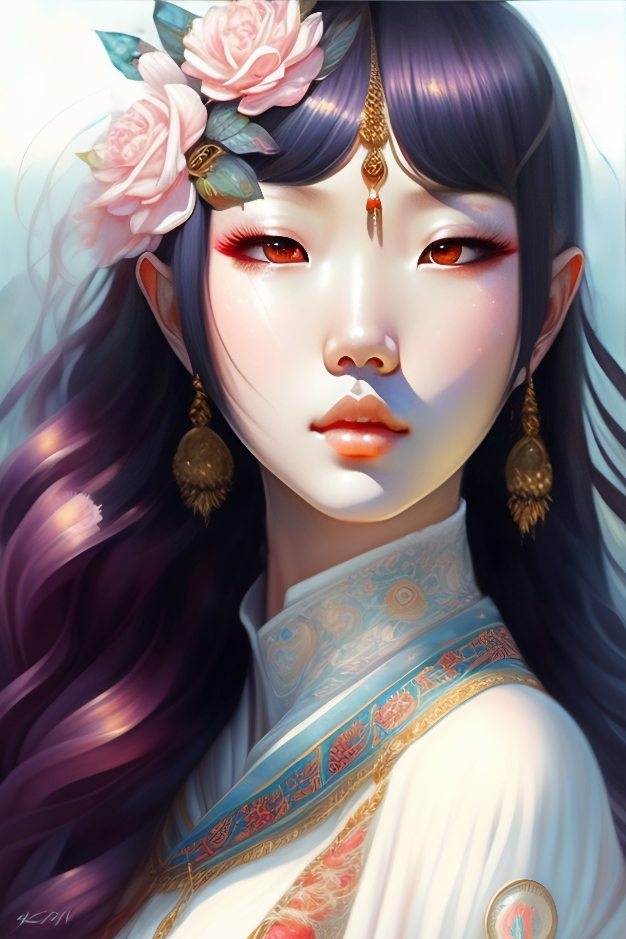 Lexica - Highly detailed full body portrait of moon deity with harajuku ...