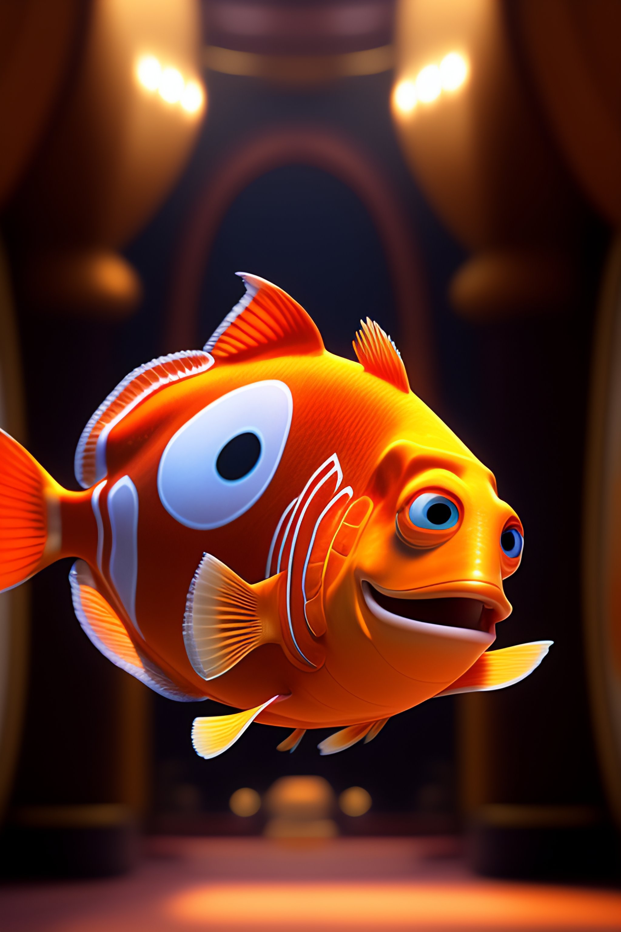 Lexica - Nemo from movie (finding nemo) at pyramids, pixar style