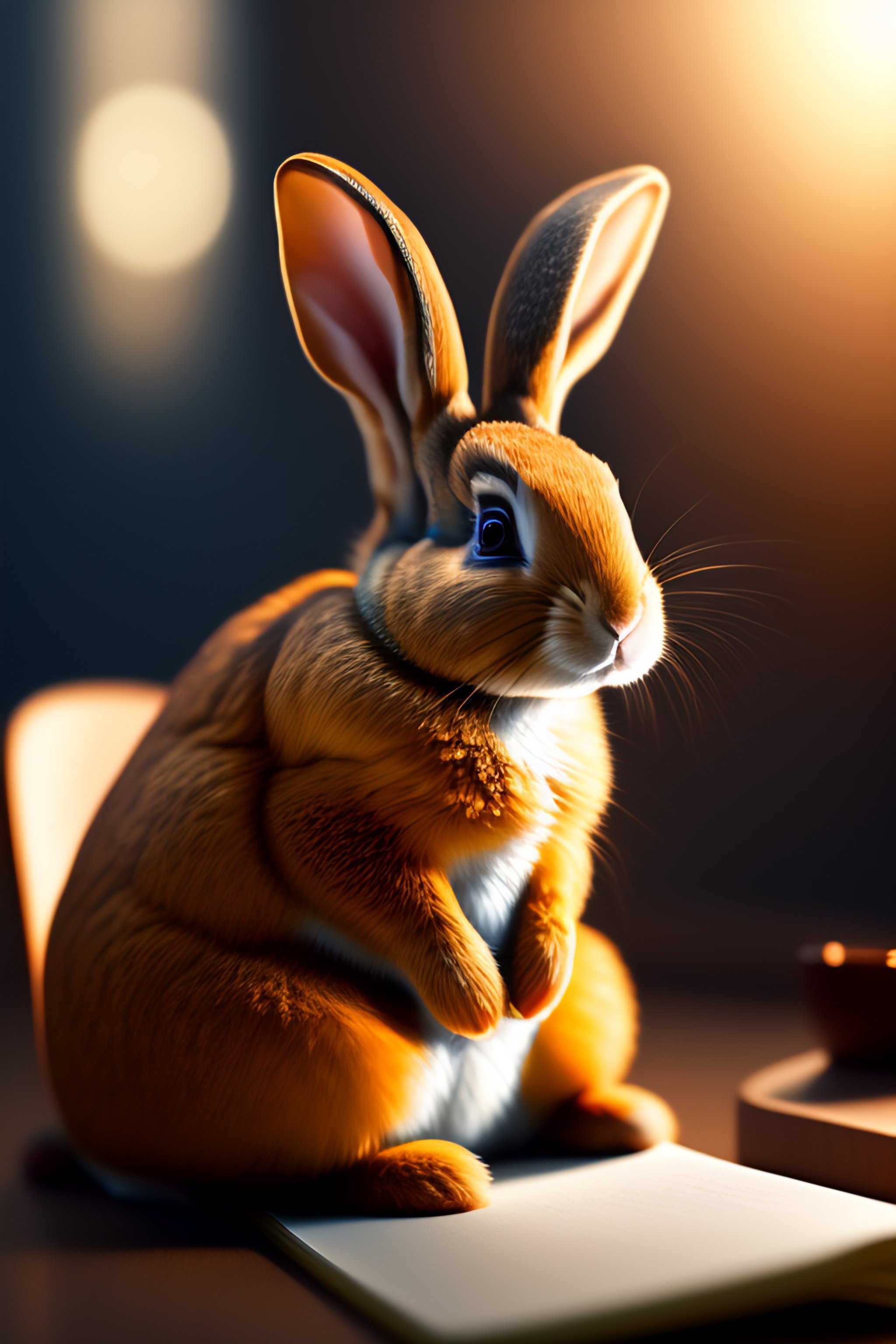 Lexica - An exhausted pepe the rabbit commiting tax fraud, paperwork ...