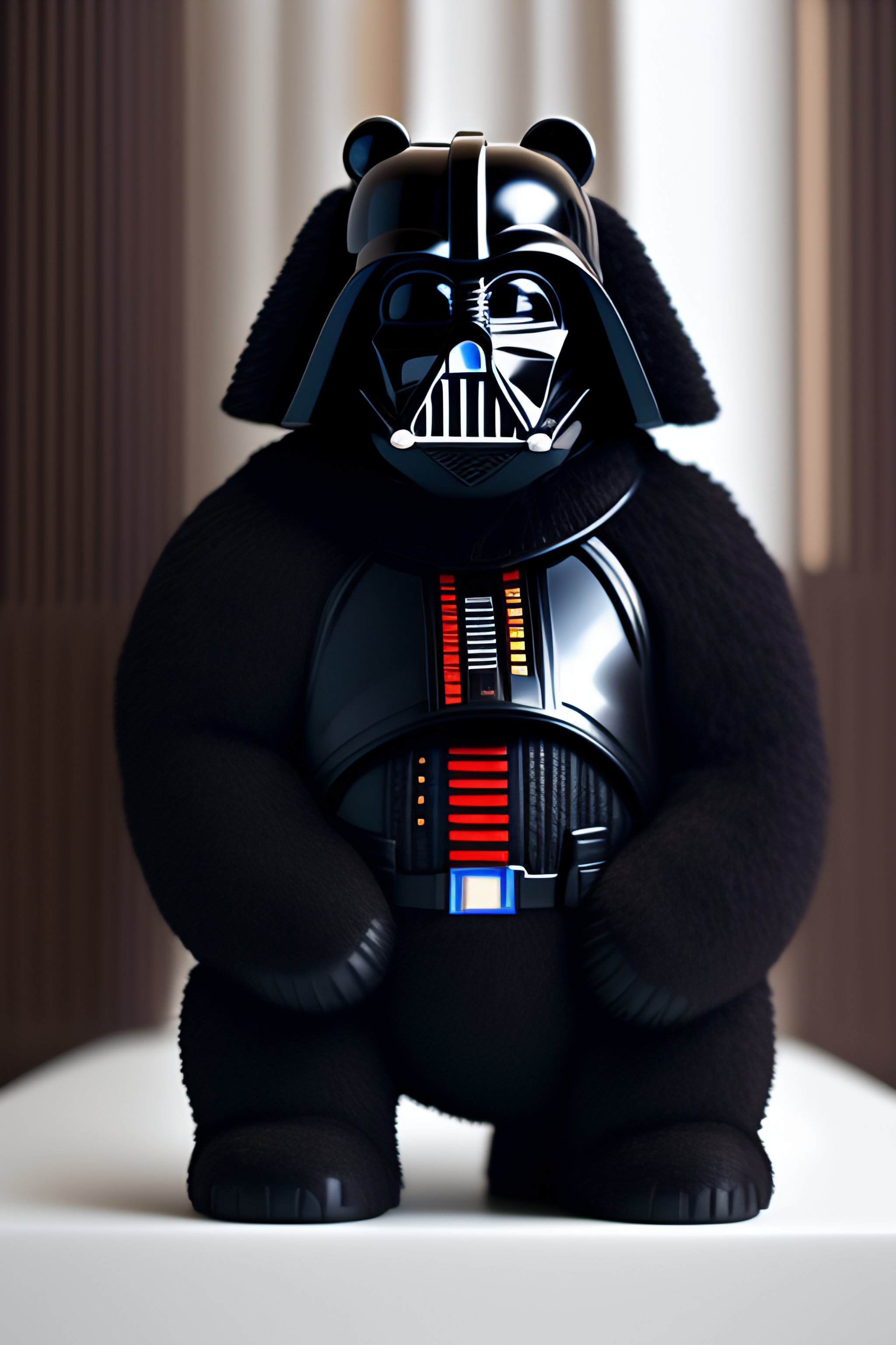 Lexica - Portrait of Darth Vader as a bear standing over a defeated ...