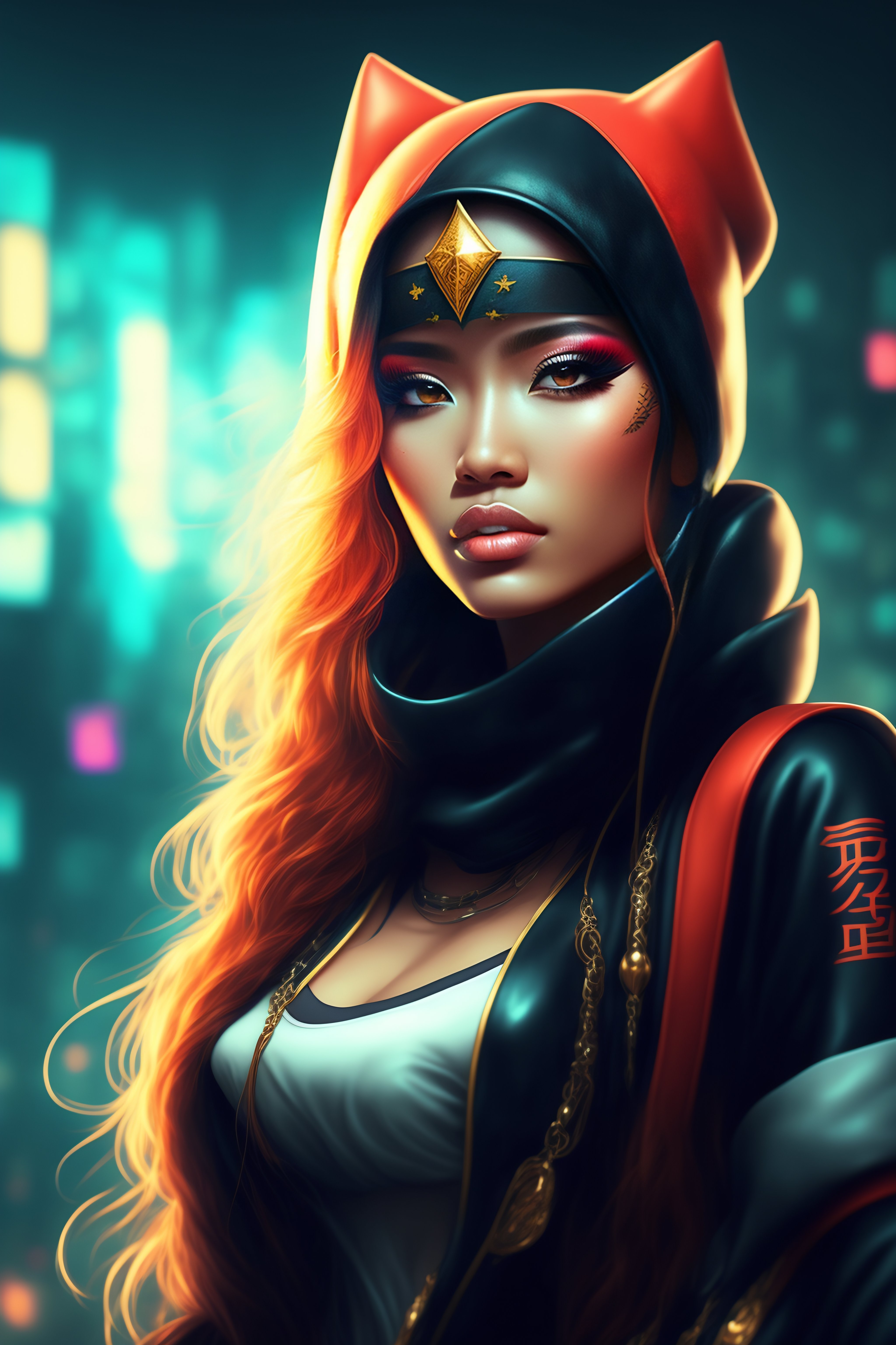 Lexica - Bandit girl, hip hop style, fantasy, anime, cool