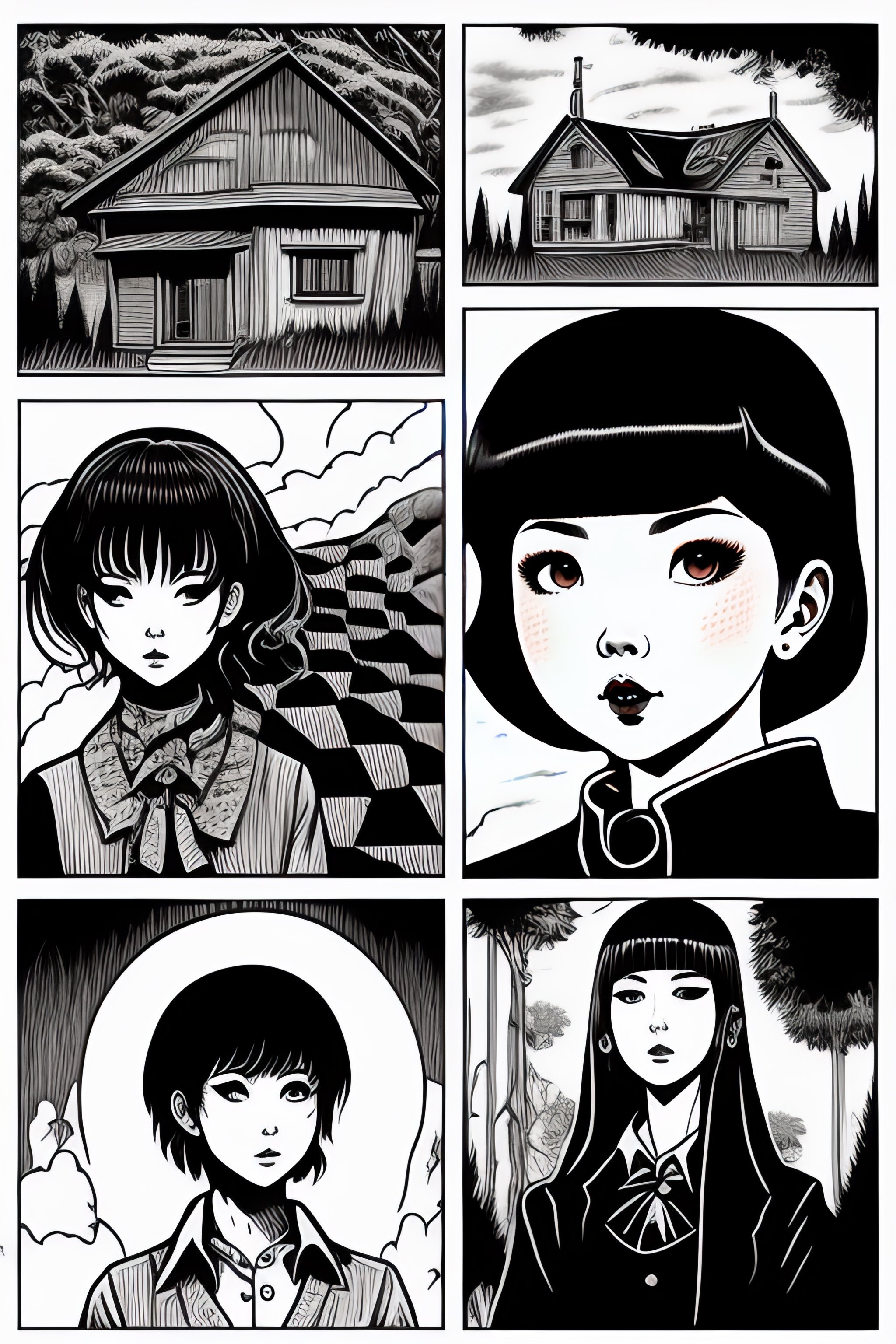 Lexica - Drawing in the style of Junji ito
