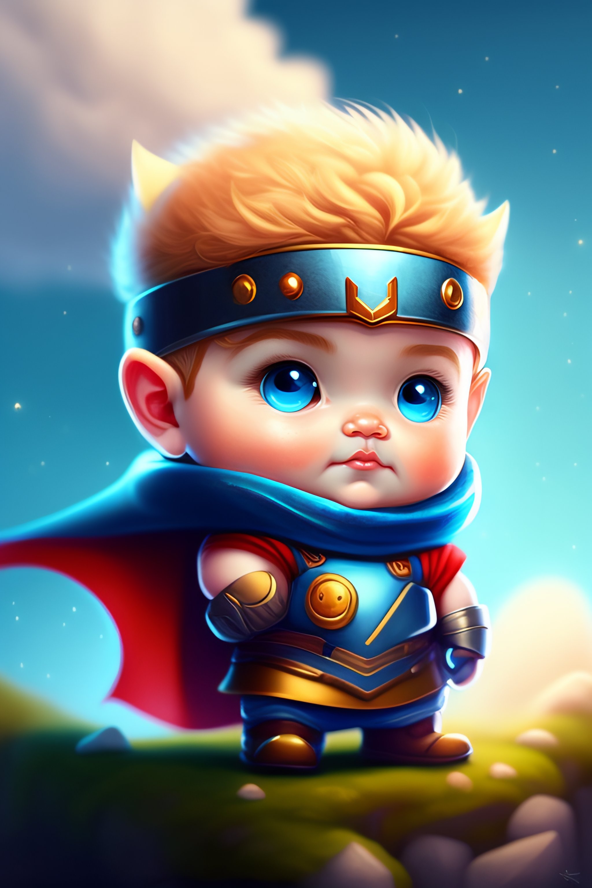Lexica - Cute and adorable cartoon thor baby, fantasy, dreamlike ...