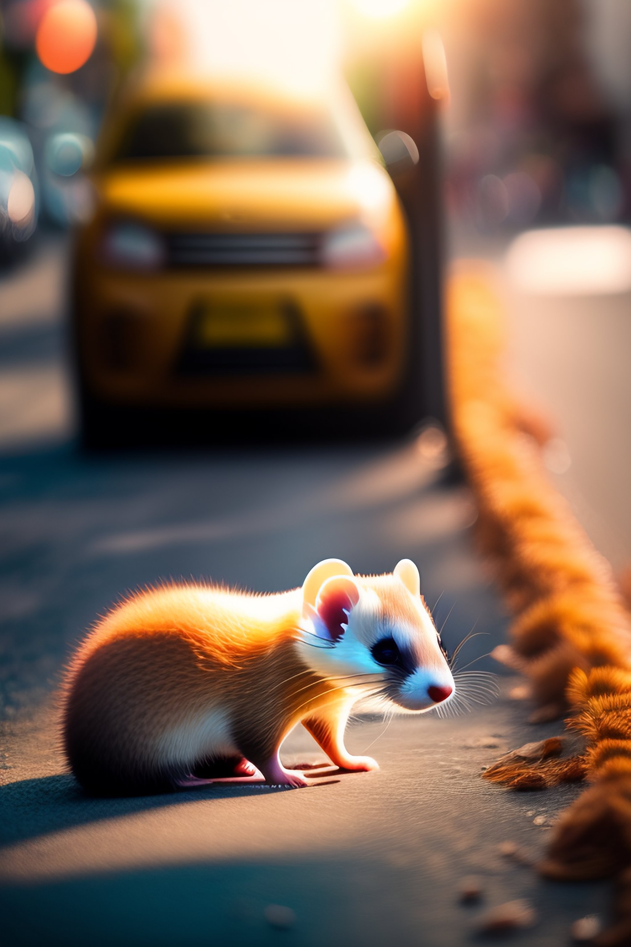 Lexica - Depressed ferret in the street