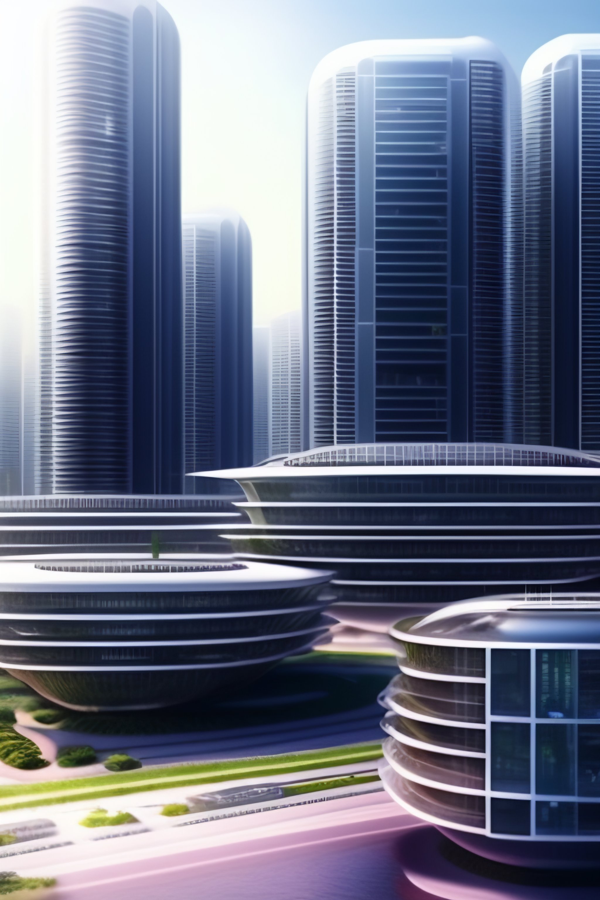 Lexica - Ville du futur technologique qui préserve l'environnement croquis