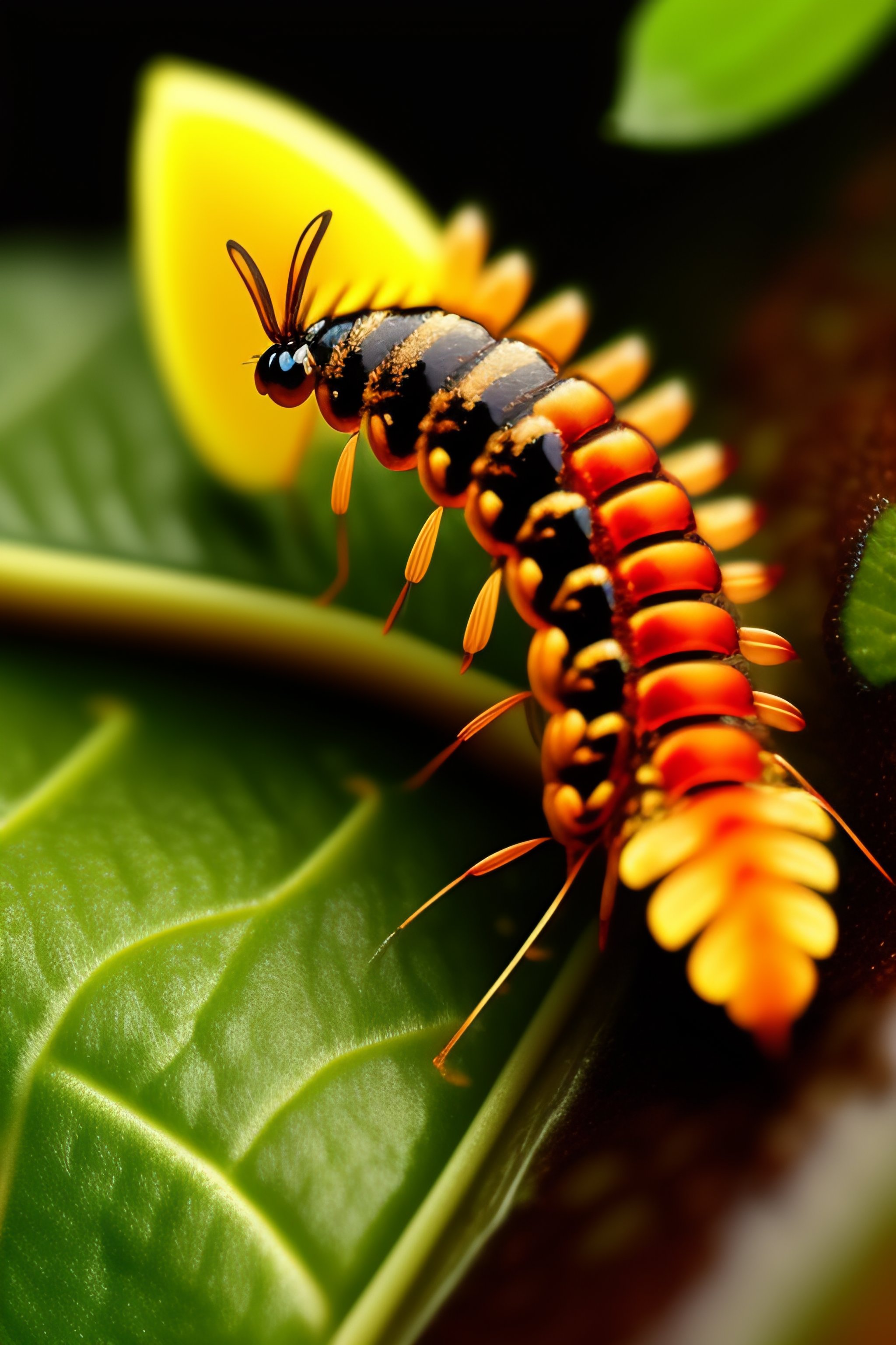 Lexica - A centipede on a leaf