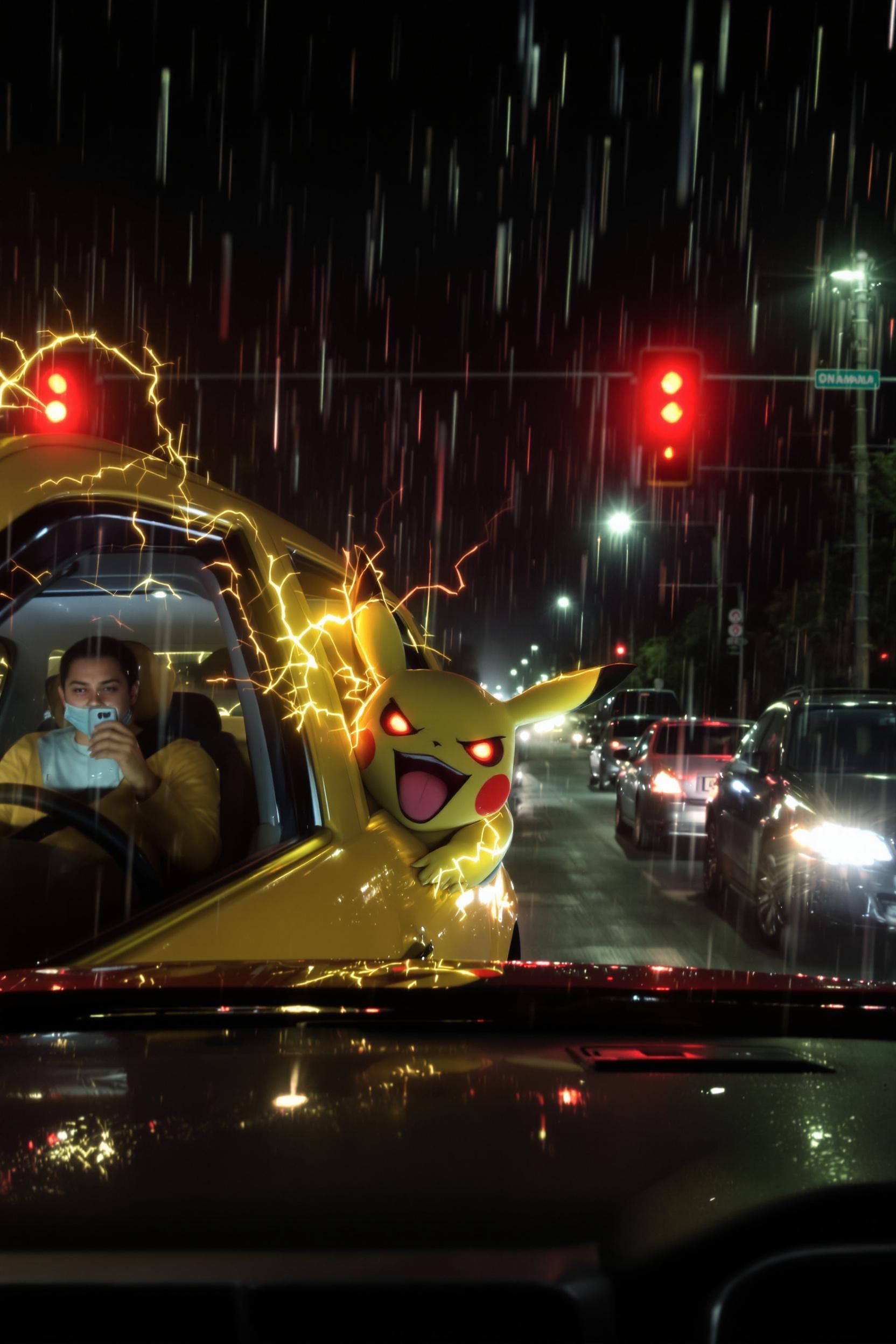 Lexica - Dashcam footage of Pikachu road raging in traffic, tiny arms ...