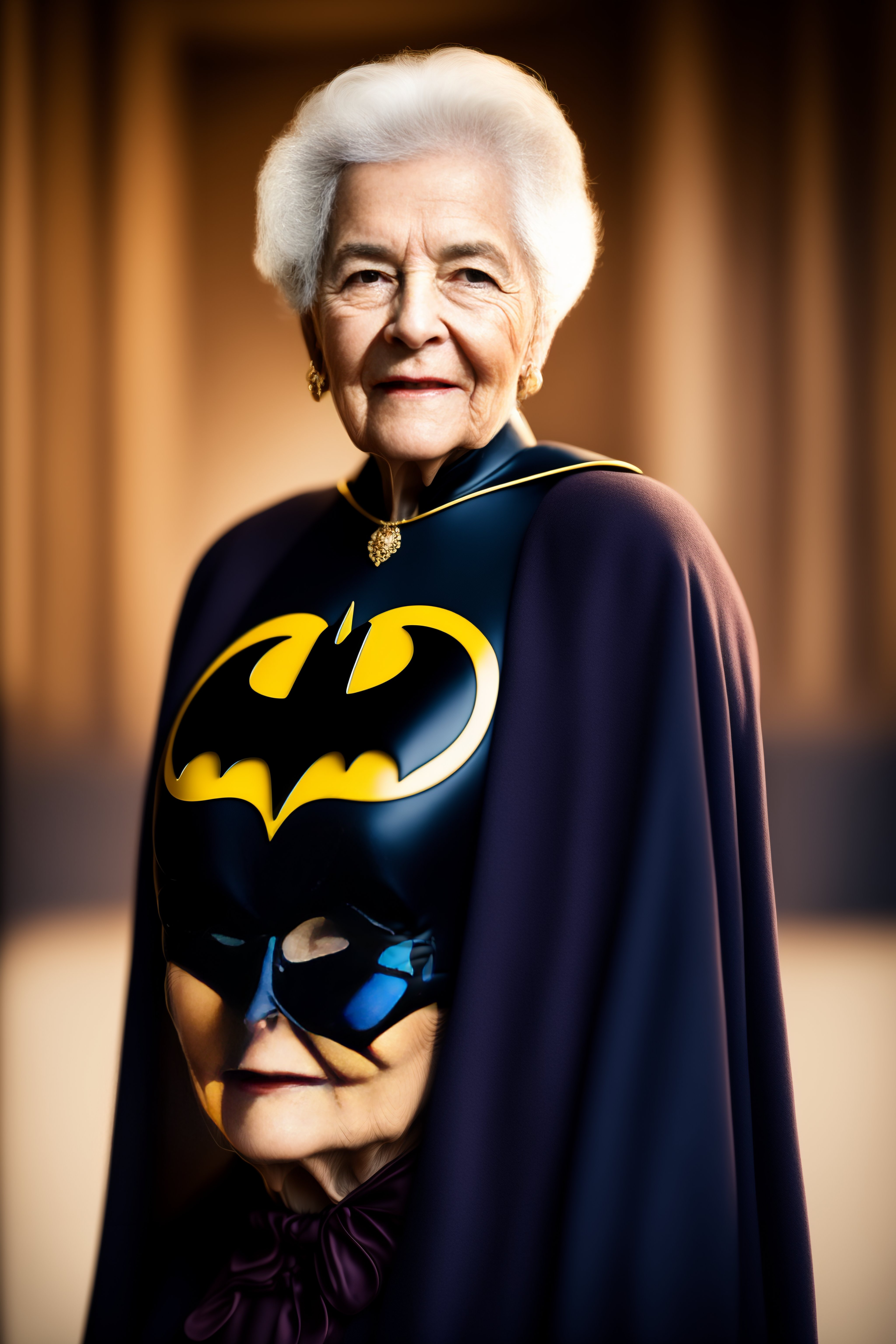 Lexica - Portrait from the waist up of an elderly grandmother dressed ...