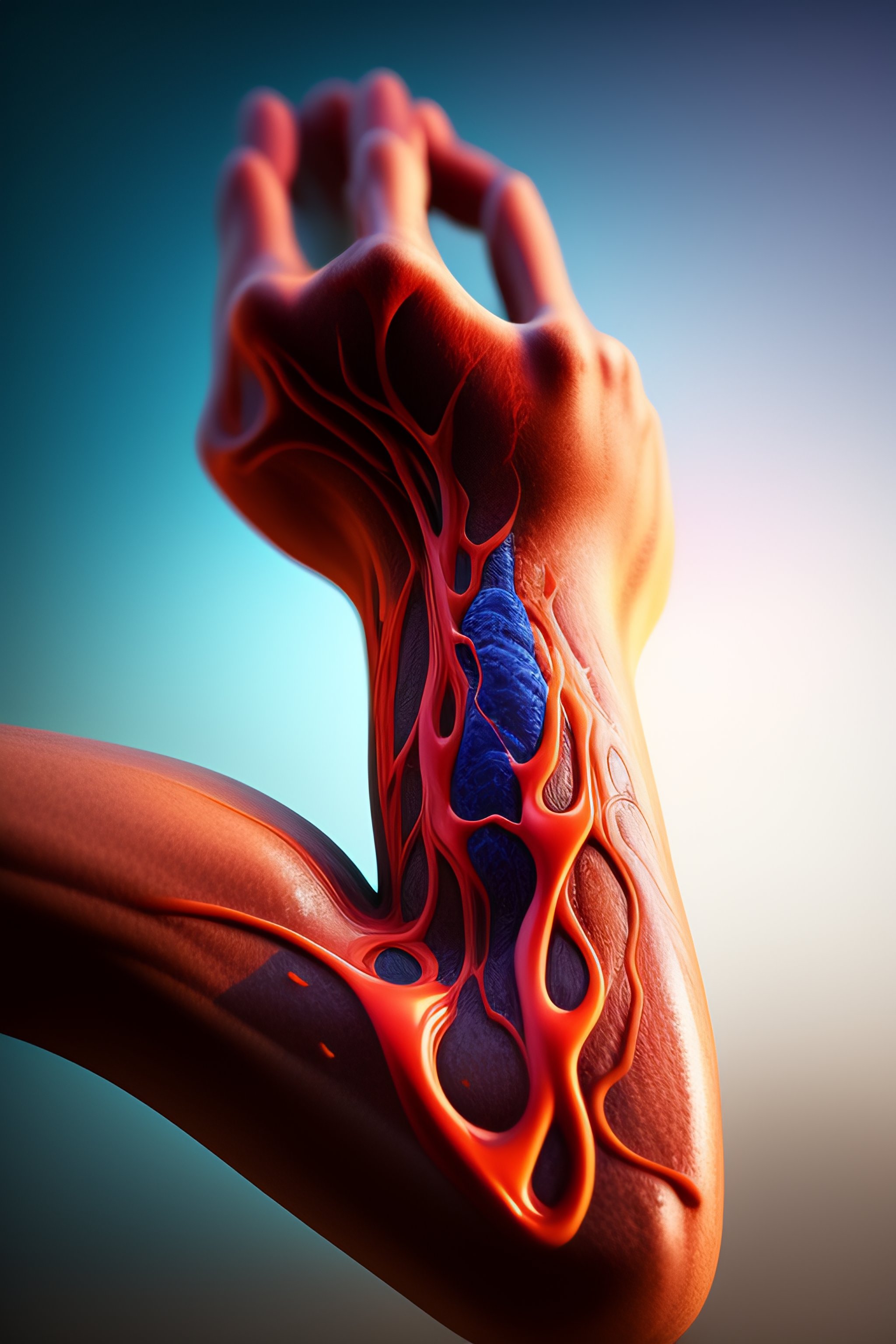 Lexica - Closeup photograph of human man forearm, skin, flesh, vascular ...