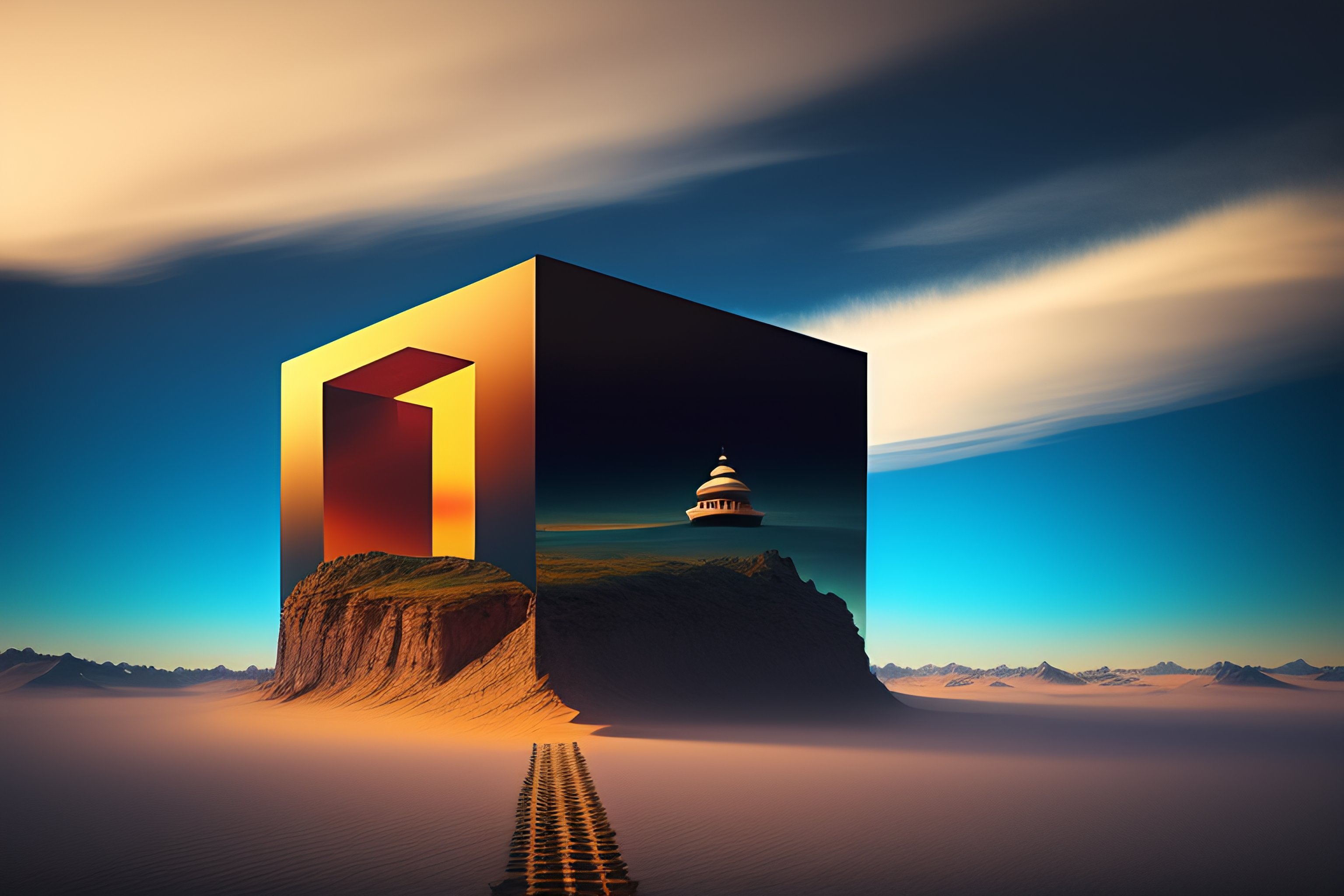 Lexica - Surreal, surrealism, cube, world