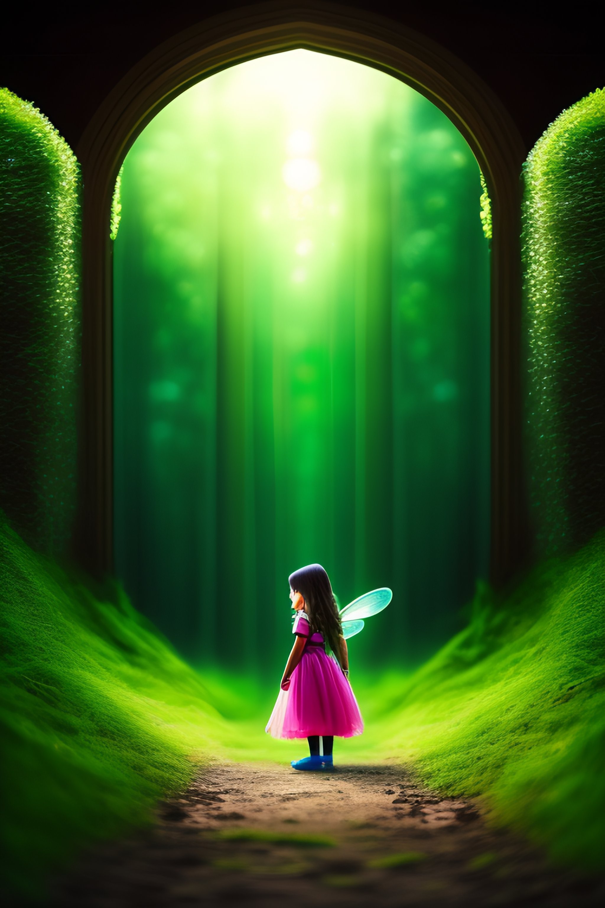 Lexica - Fairy person, green grass