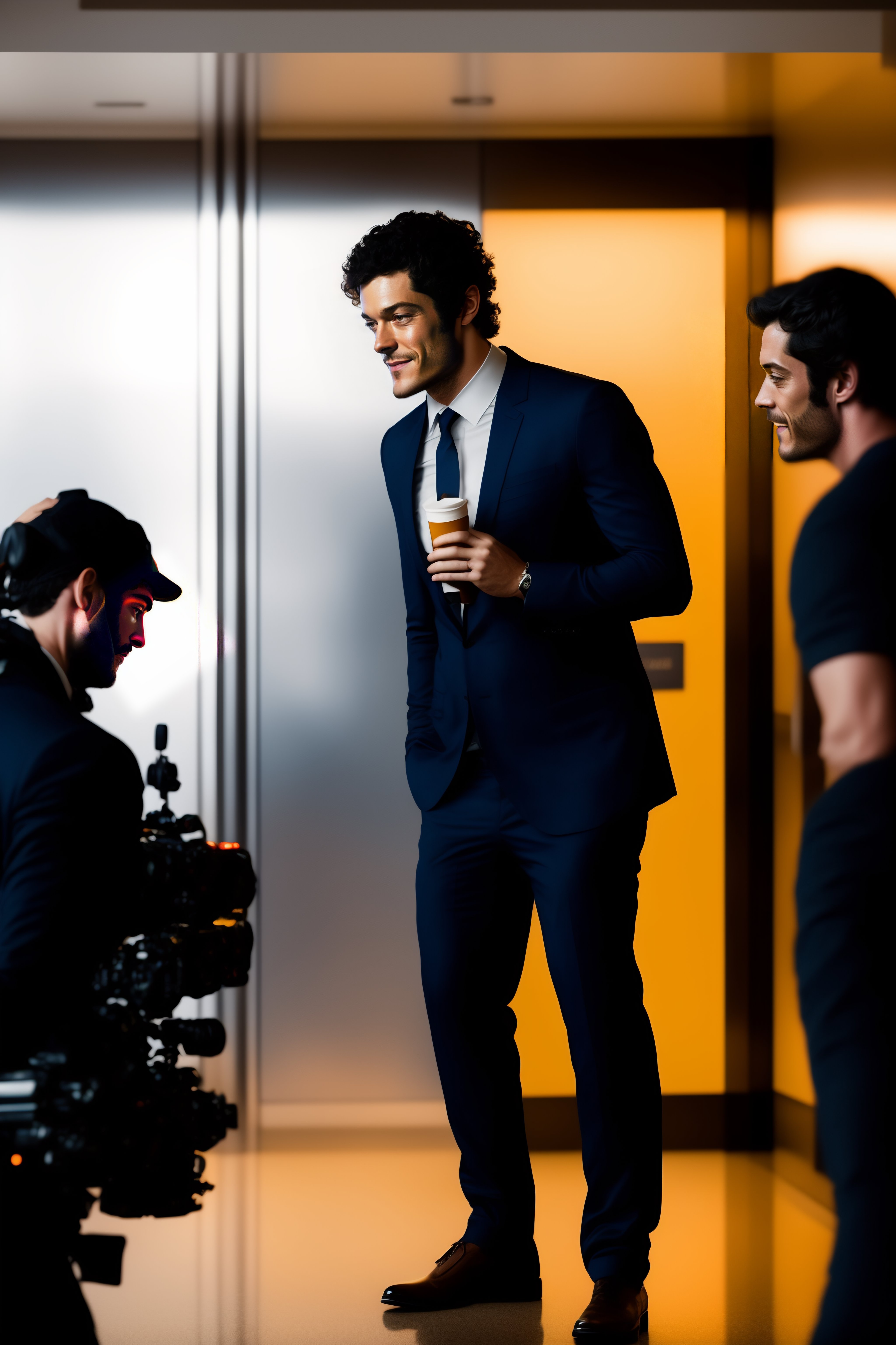 Lexica - Actor Adam Brody and his film crew (including a boom operator ...