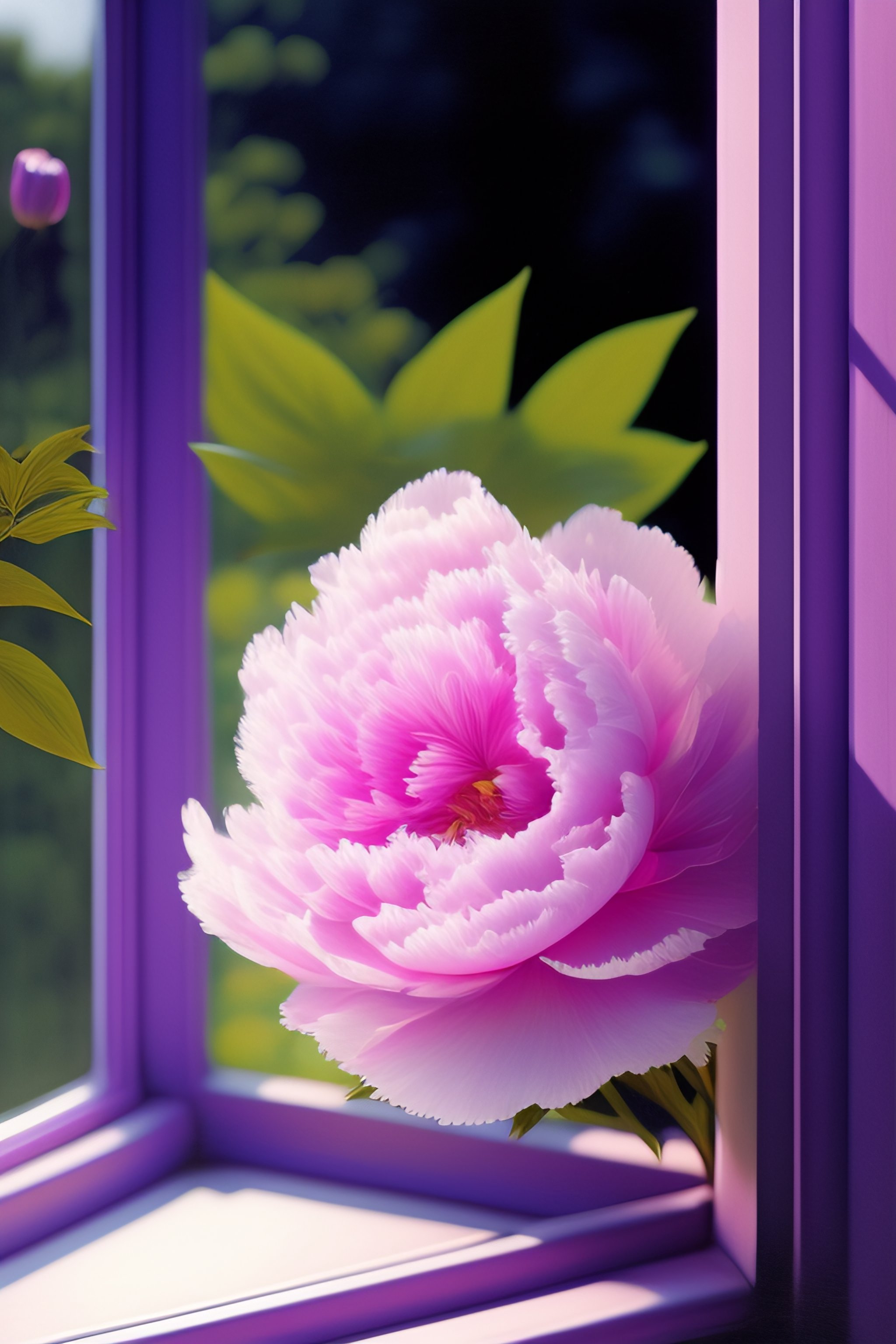 Lexica - By akio watanabe, manga art, light violet blue peony outside ...