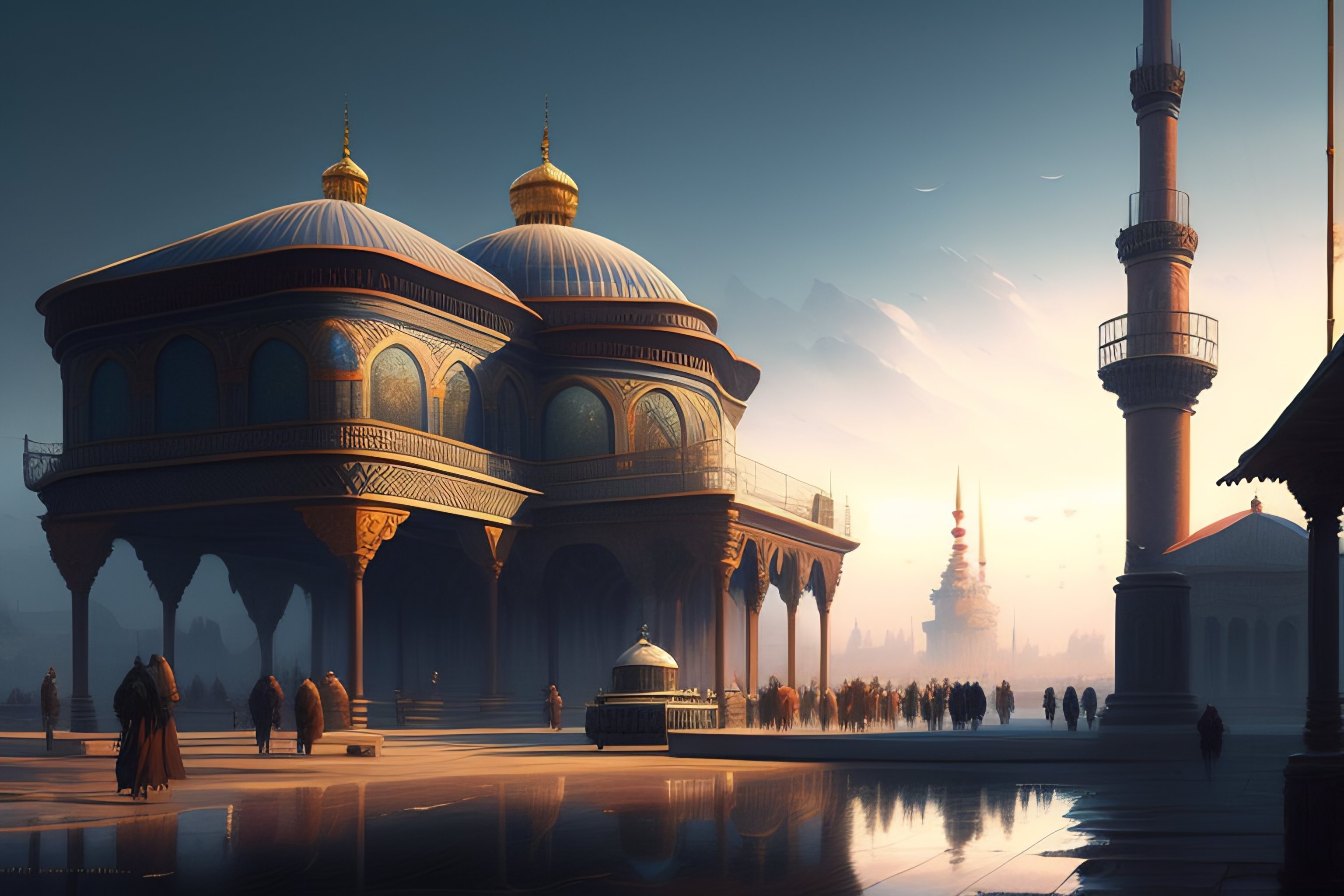 Lexica - Istanbul with ottoman ships scenery landscape, highly detailed ...