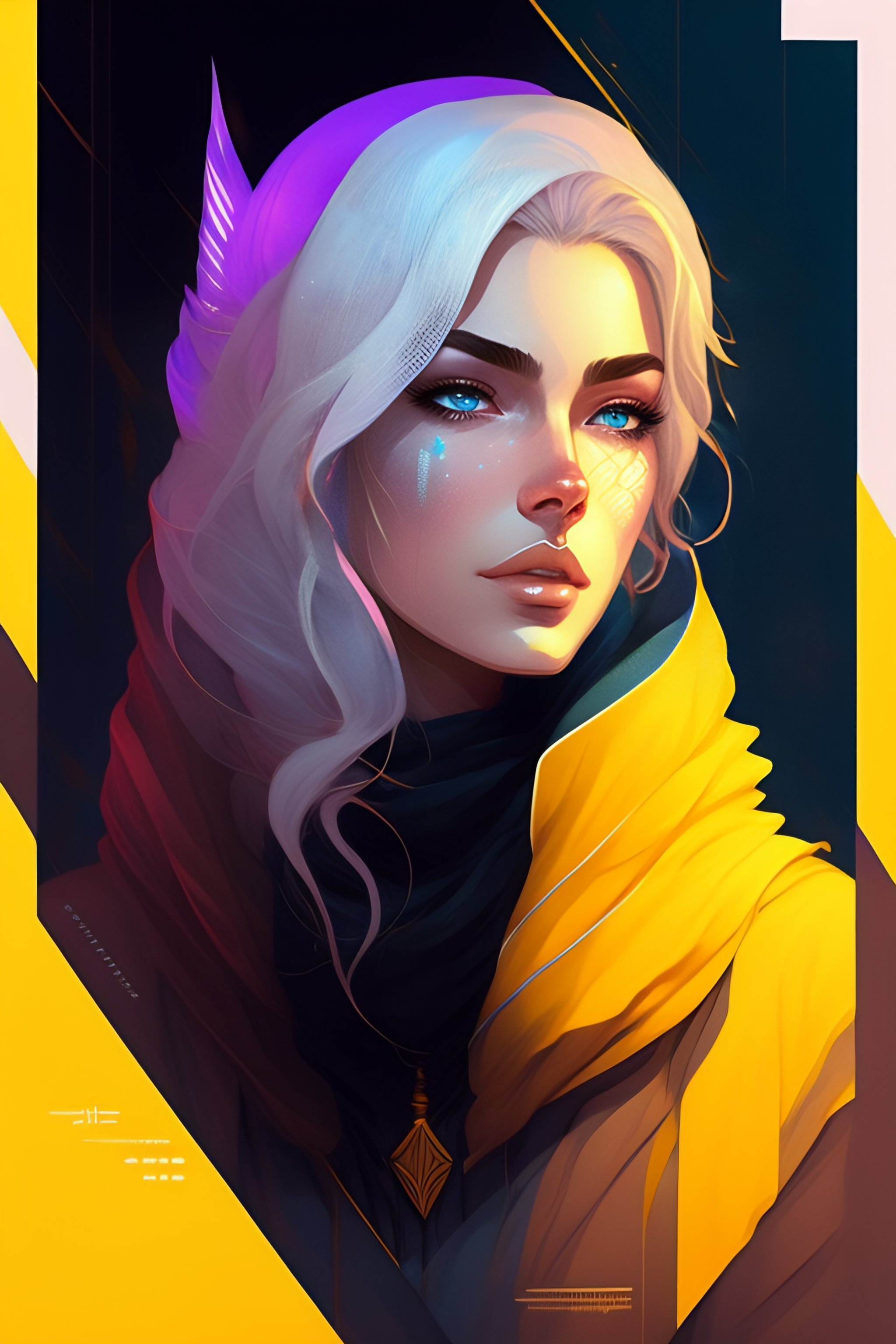 Lexica - Highly detailed portrait of a woman mage with hood, blue eyes ...