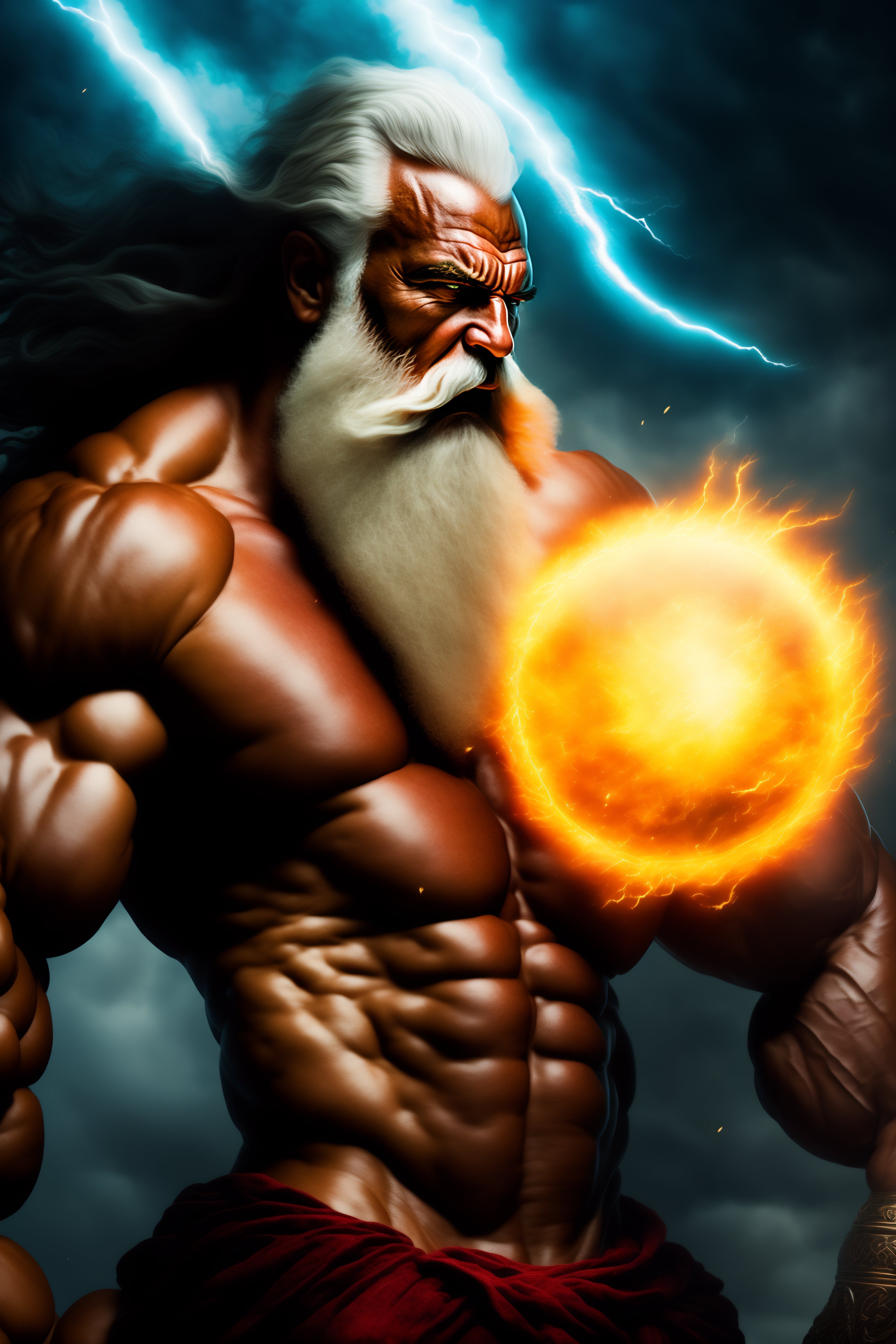 Zeus Throwing Lightning Bolt