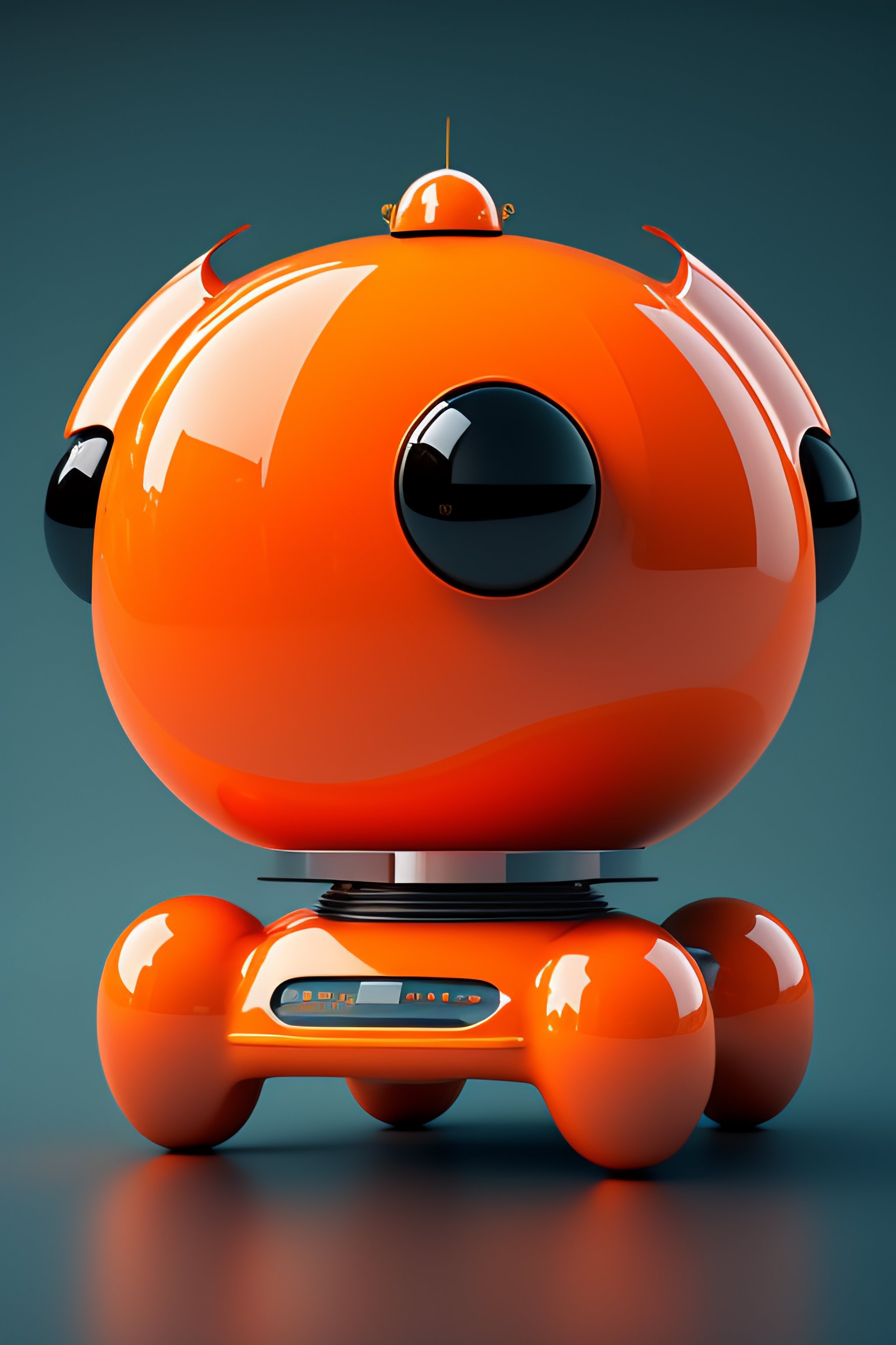 Lexica - A orange logo atom robot with big eye traveling space around ...