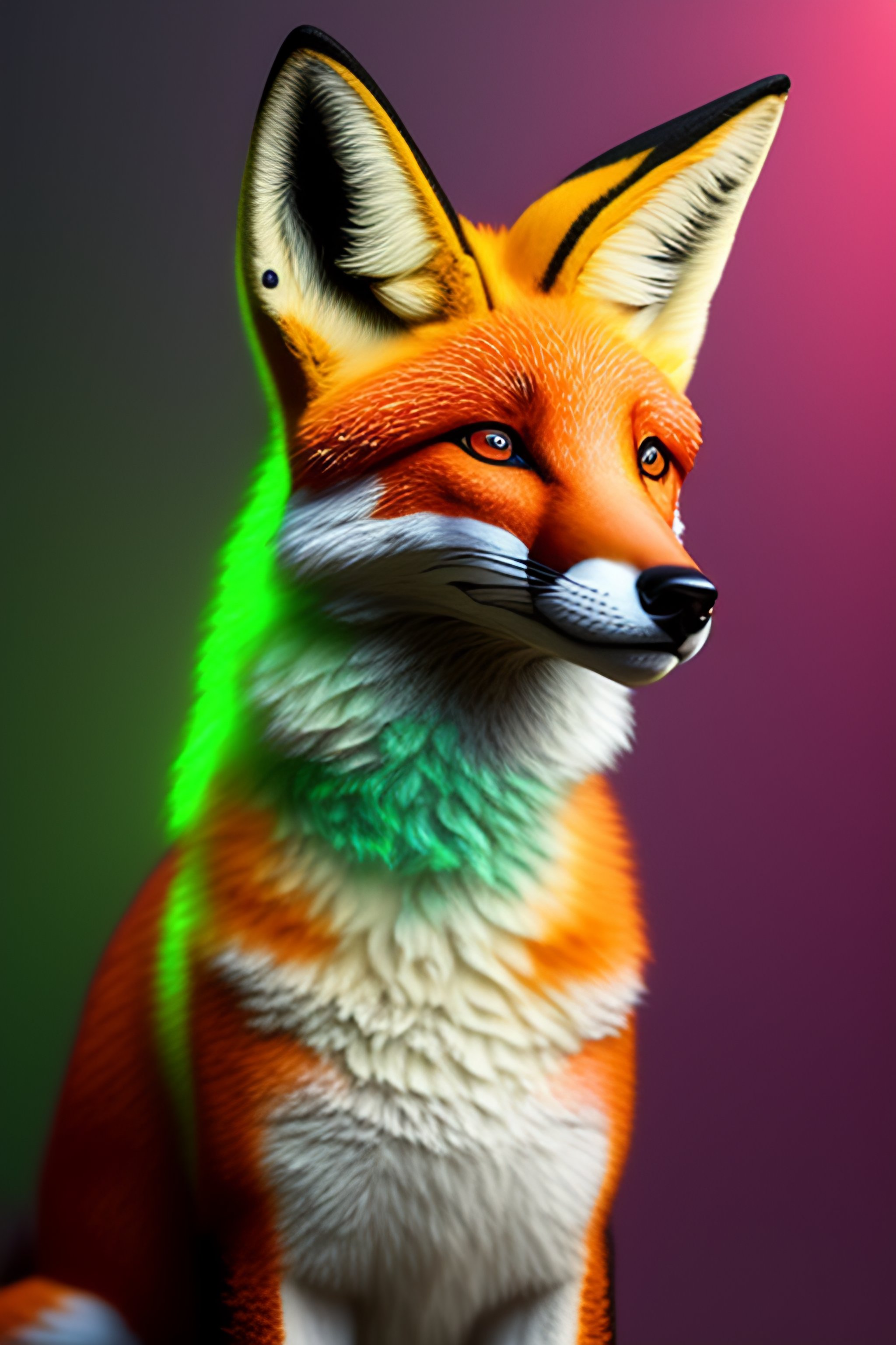 Lexica - Fursona fox,its tongue is bright green,furry style