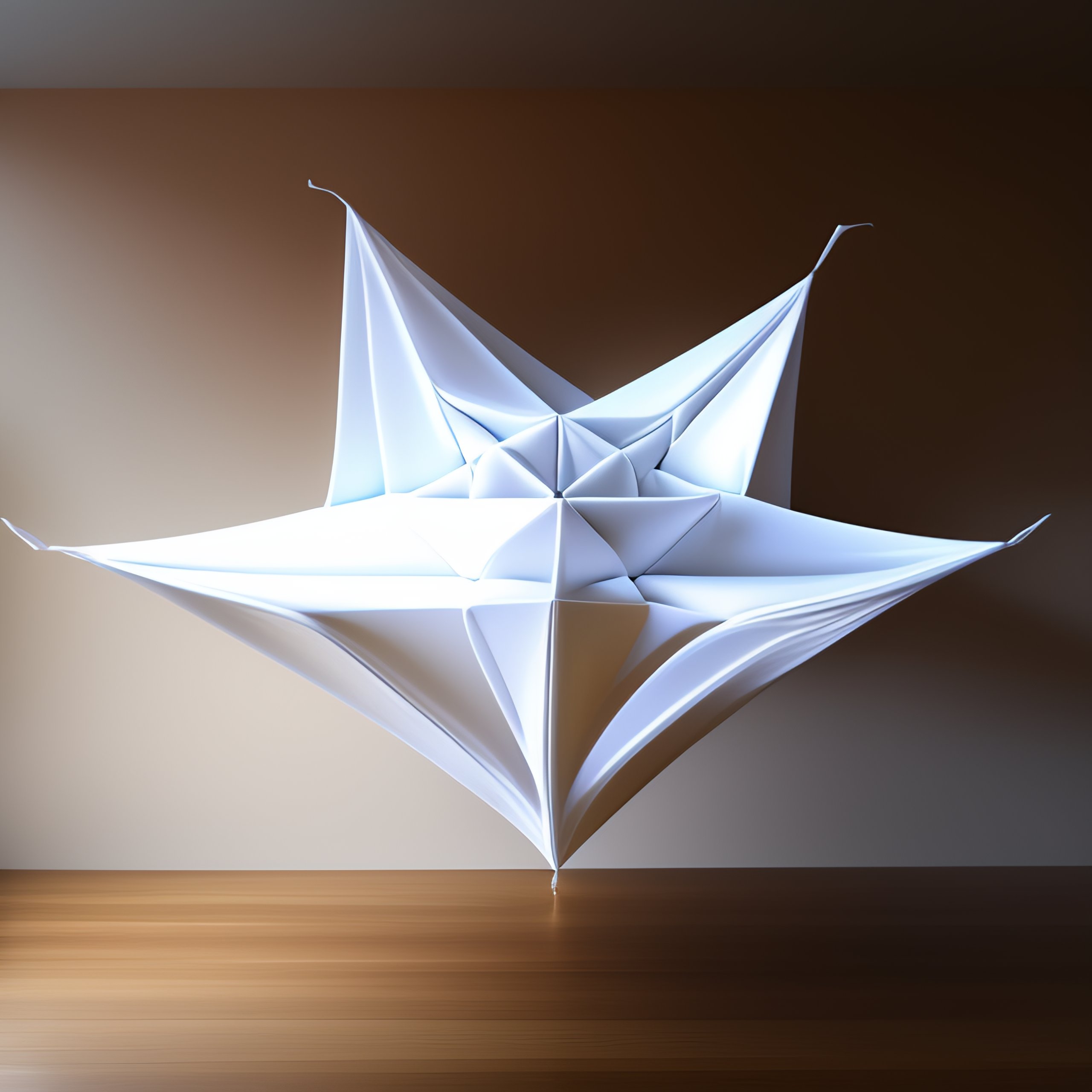 Lexica - Cloth origami floating in the air, sketch