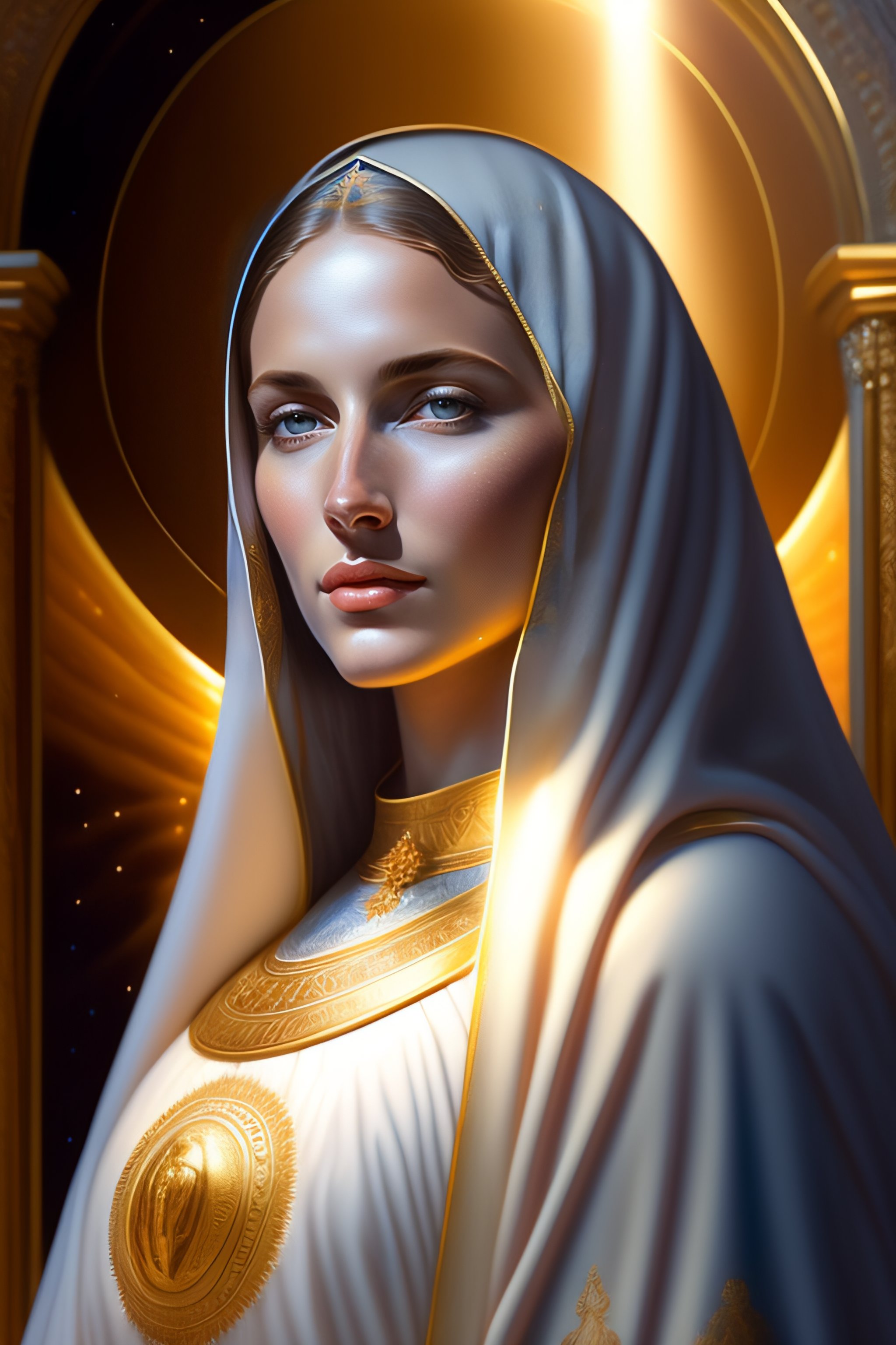 Lexica - Virgin mary mother of jesus full body with beautiful robe and ...