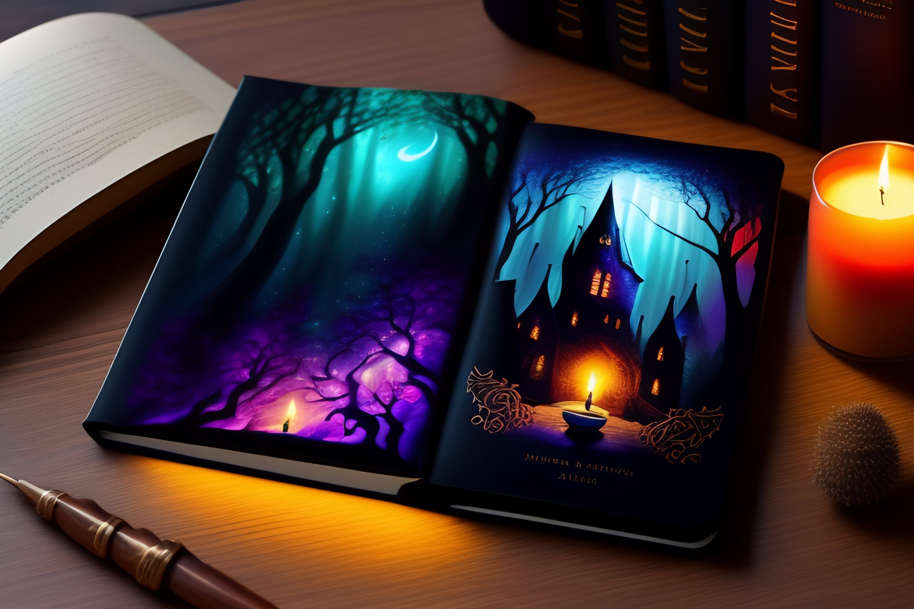 Lexica - Cover of a Book of Shadows themed notebook. Include elements ...