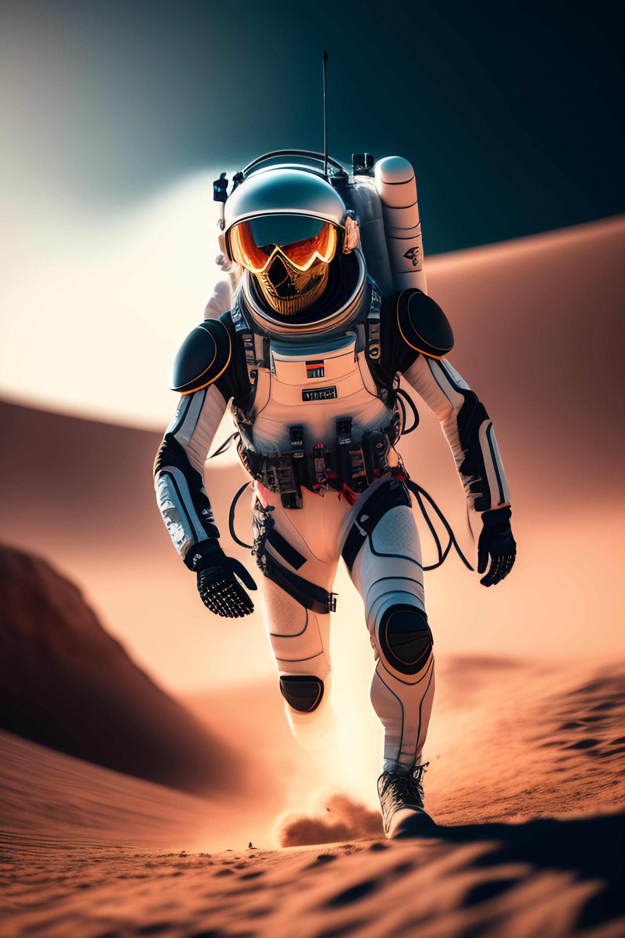 Lexica - Action shot of skeleton astronaut, cinematic lighting, brutal ...