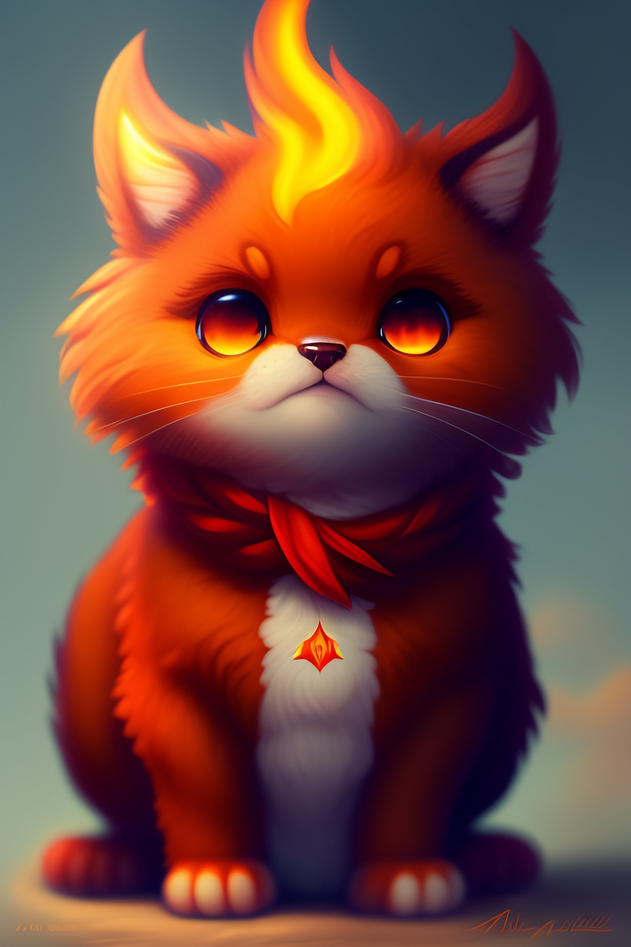 Lexica - Cute fire elemental by Alicexz