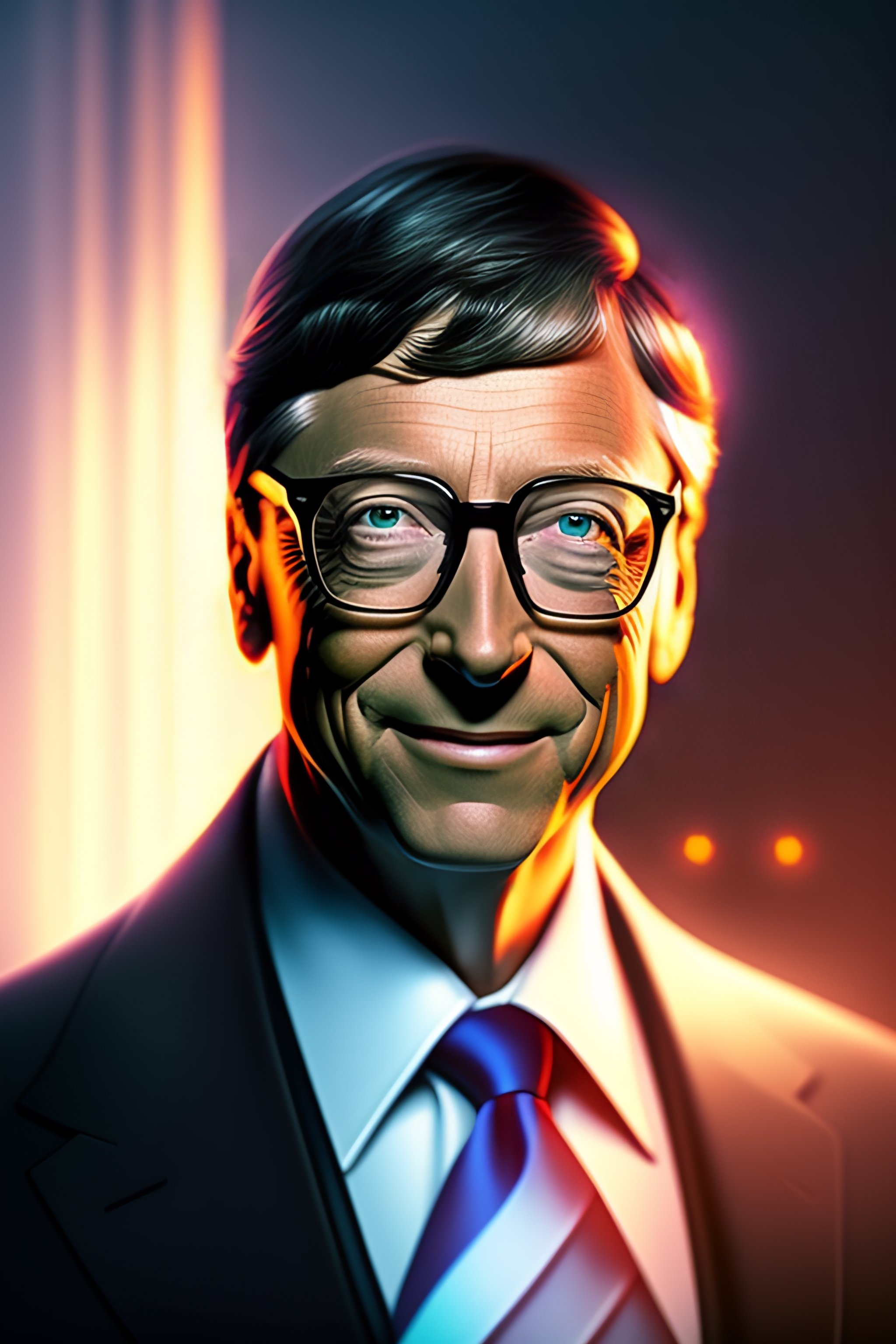 Lexica - Bill Gates, Lab Coat, Holding Needle, Looking Evil, Cinematic ...