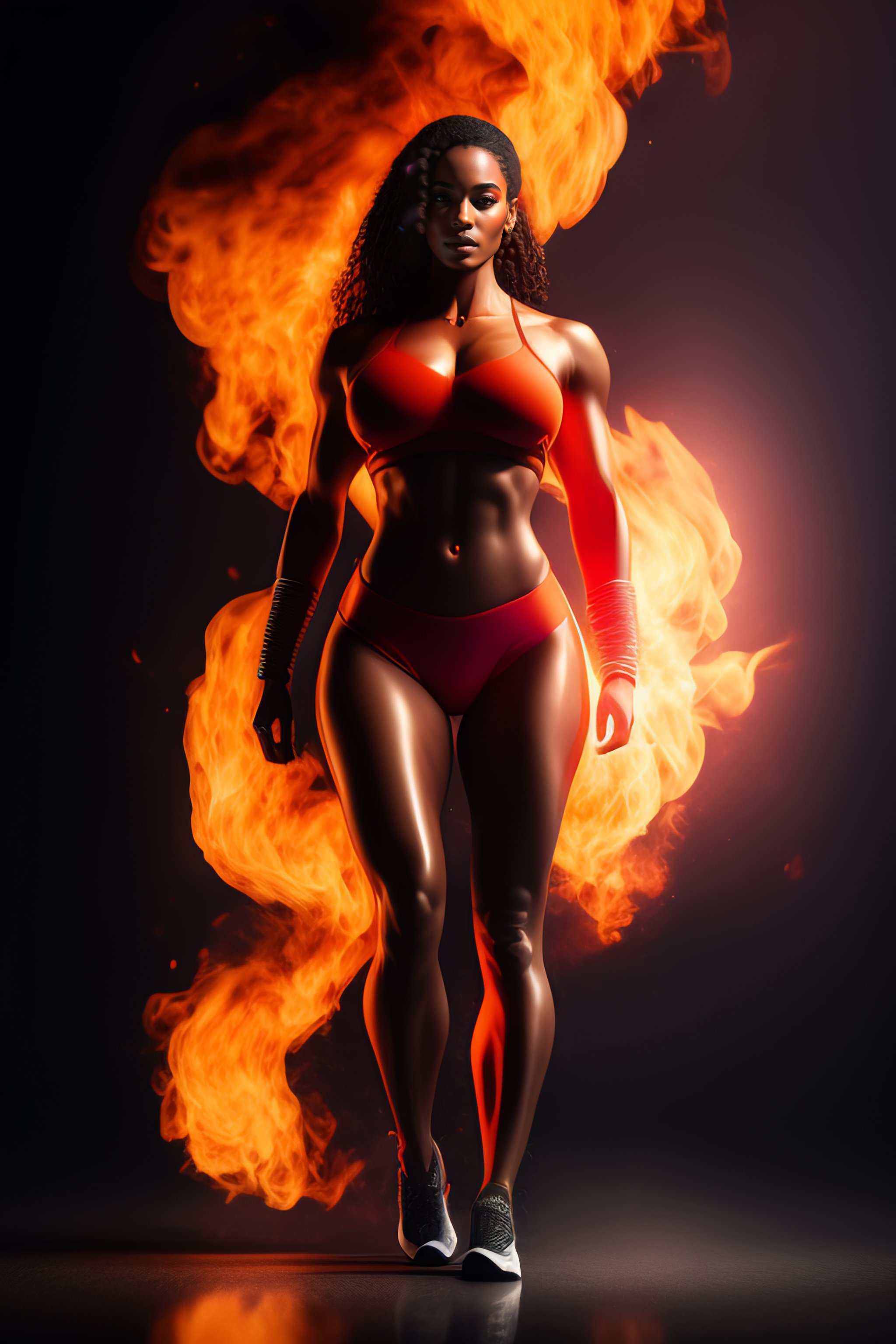 Lexica - Women on fire , full body, photorealistic , 4k
