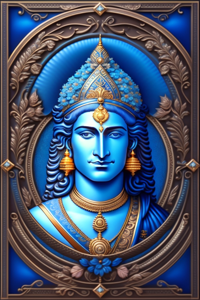 Lexica - Lord Rama with classical floral elements emanating from center ...