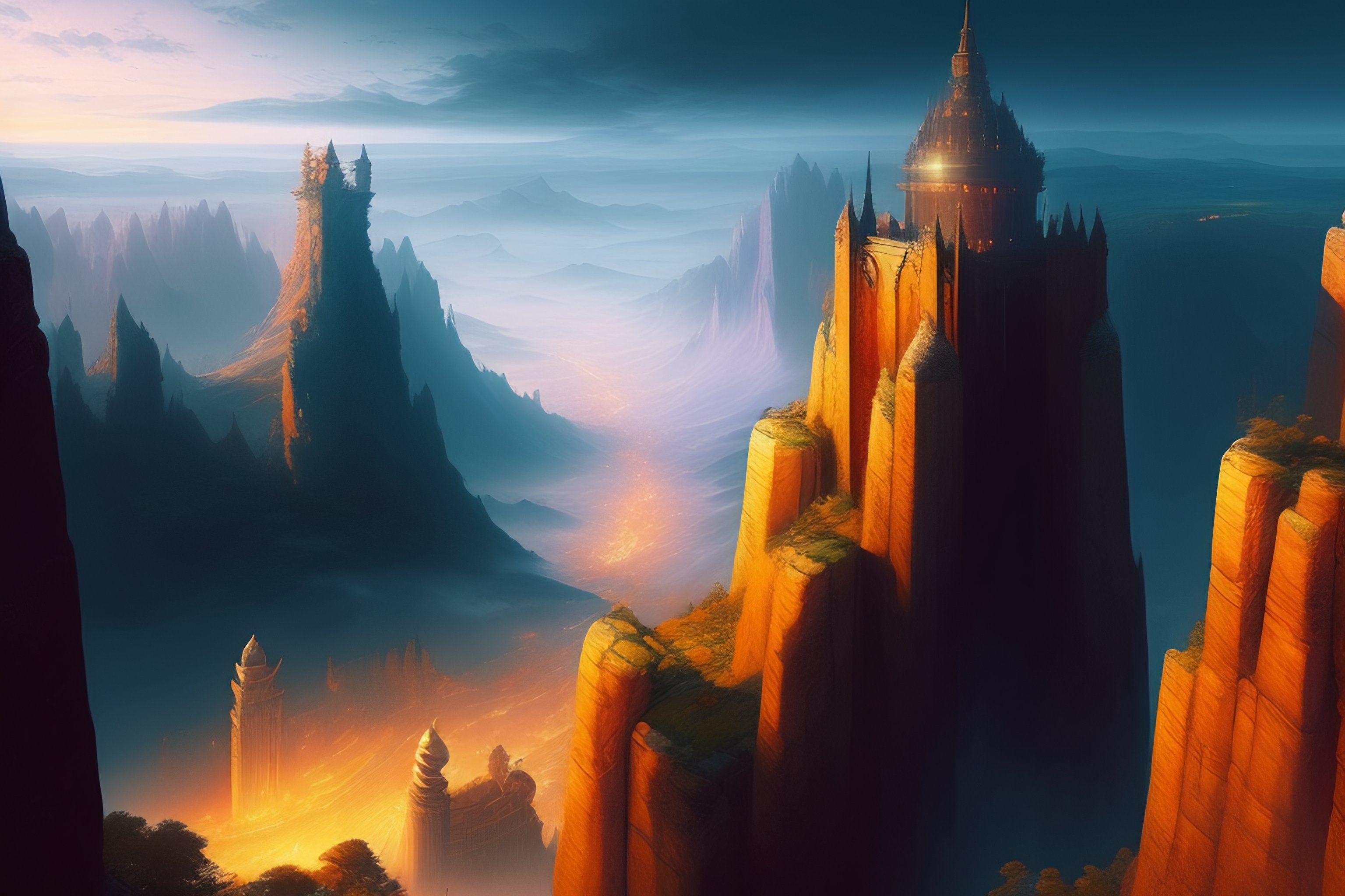 Lexica - Capital city, fantasy, matte painting by marc simonetti ...