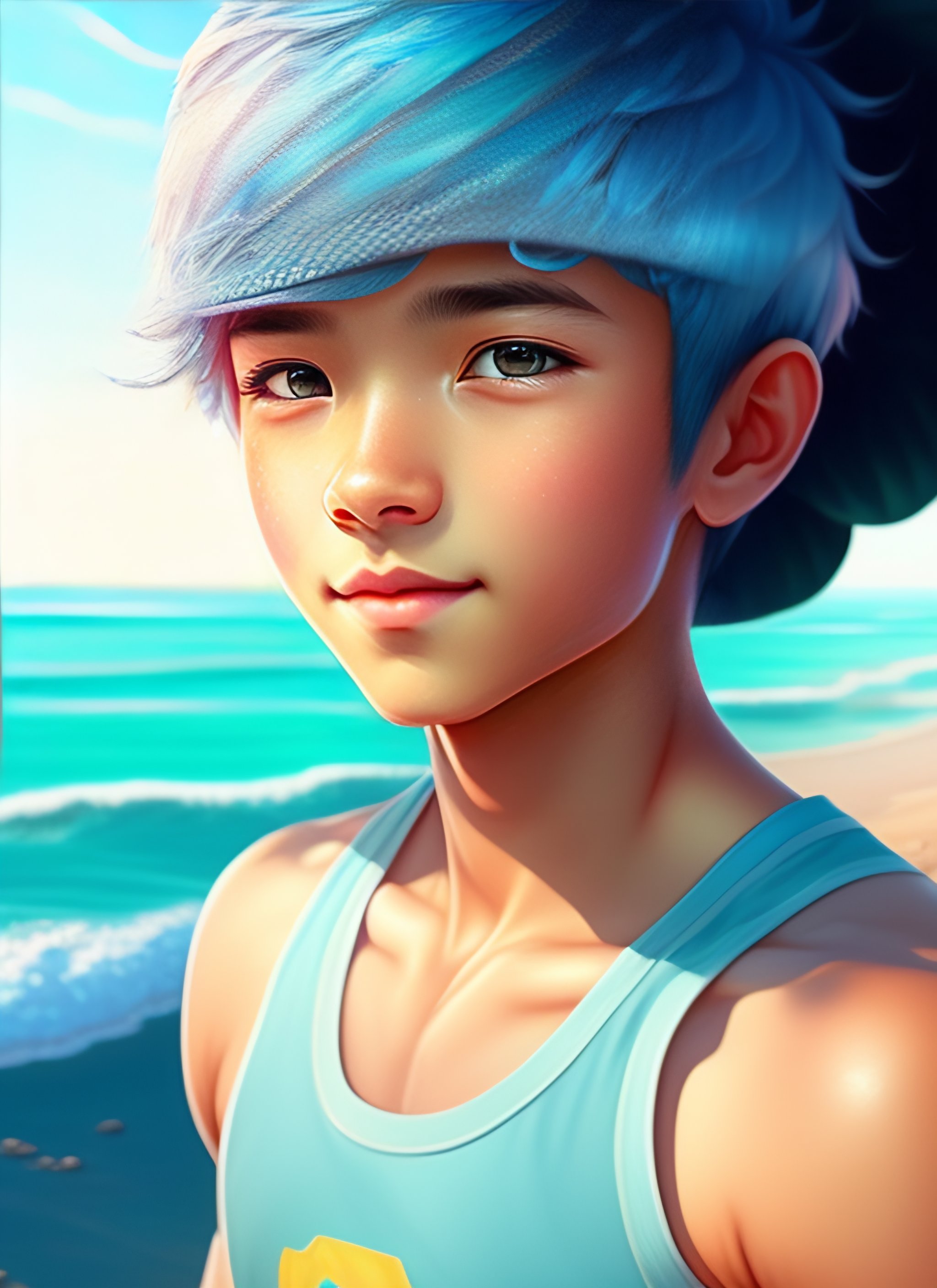 Cute Boys With Blue Hair